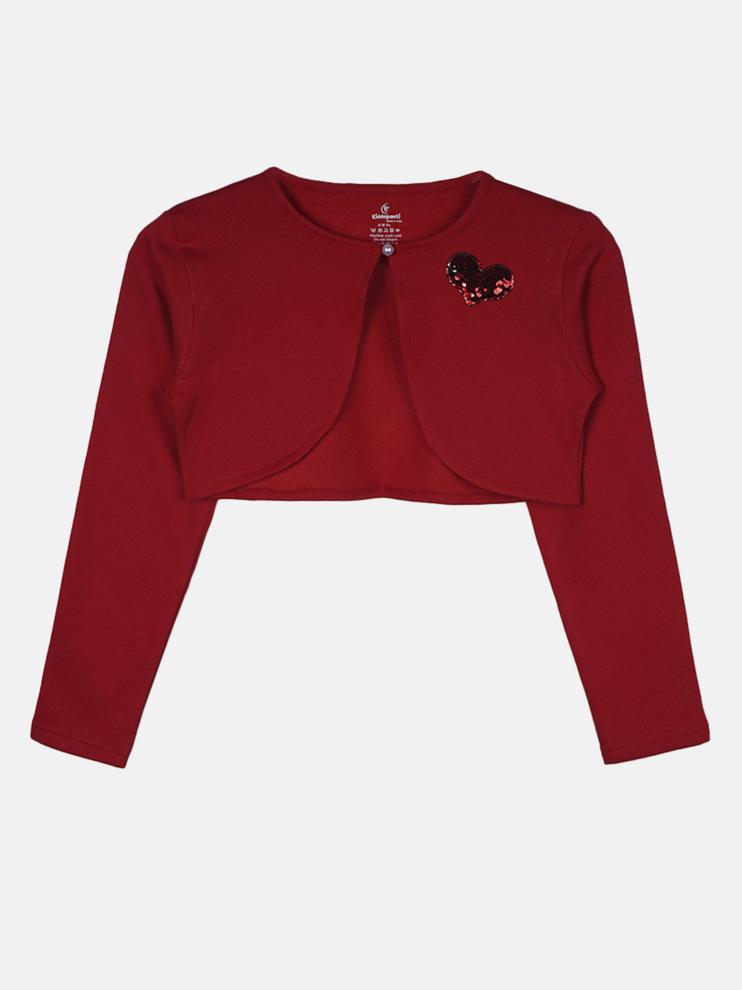 Buy KiddoPanti Girls Embellished Crop Button Shrug - Shrug for Girls ...