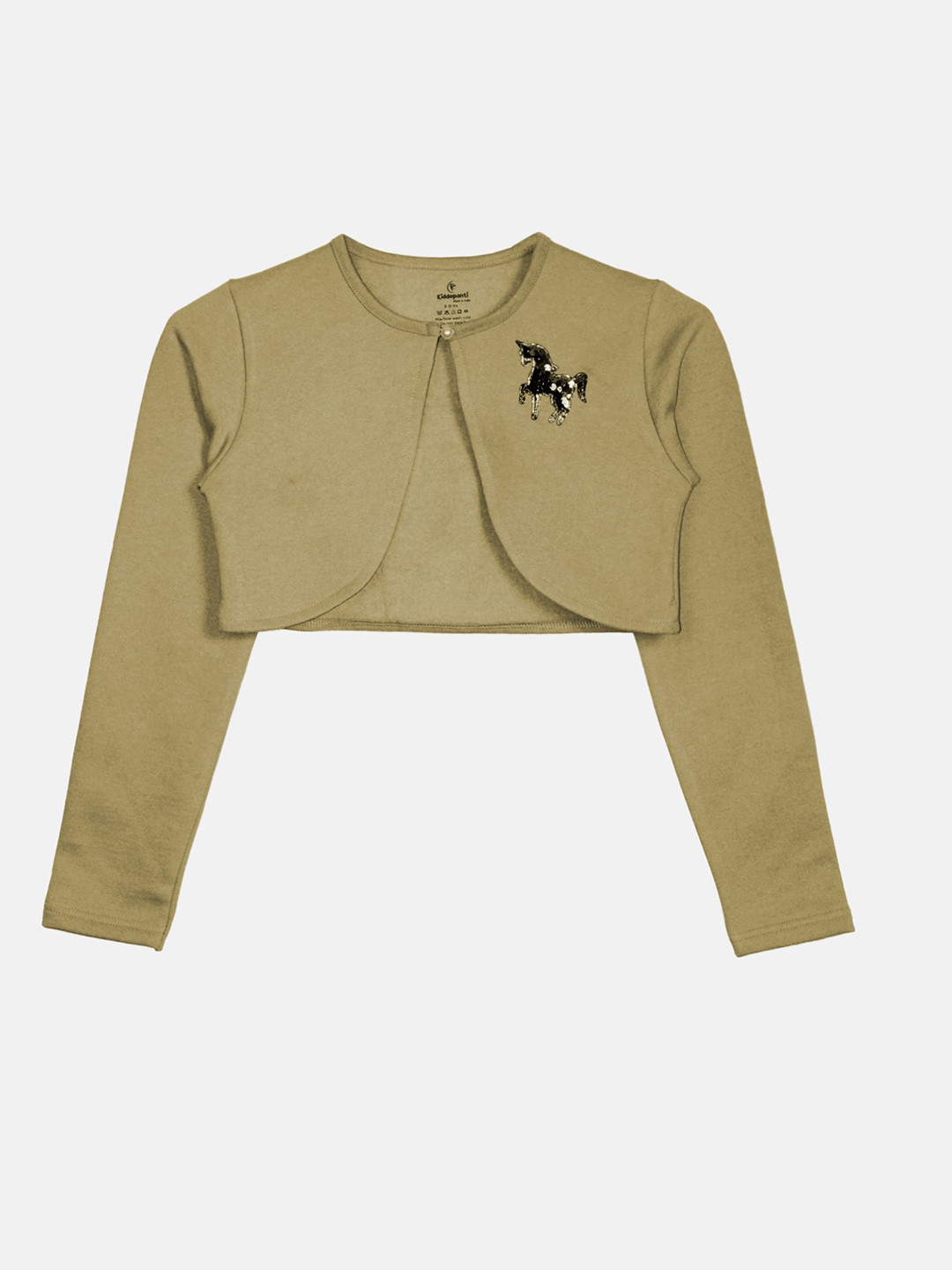 Buy KiddoPanti Girls Crop Button Shrug - Shrug for Girls 30938390 | Myntra