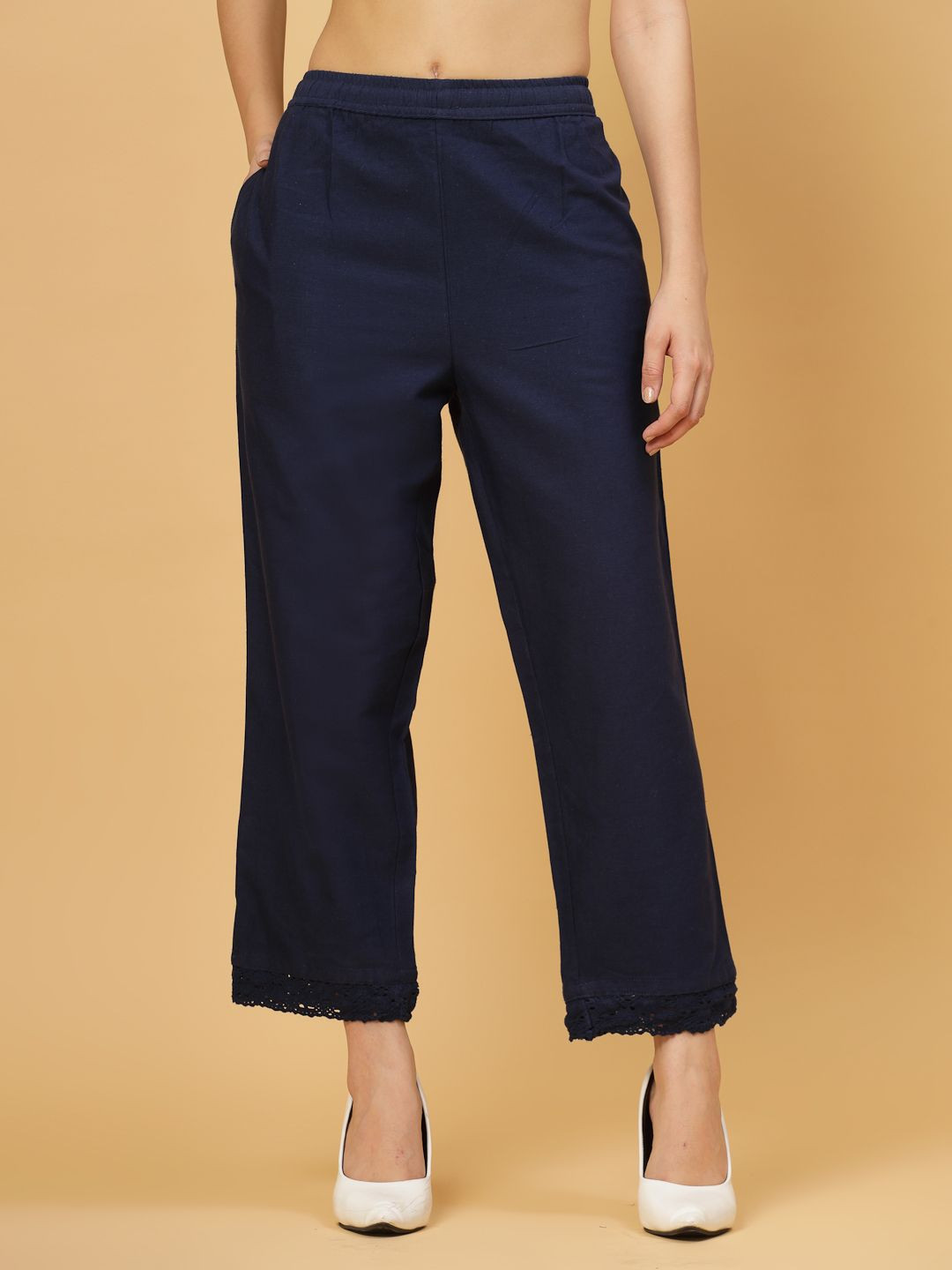 Buy Pistaa Women's Cotton Solid Regular Ethnic Palazzos - Palazzos for ...