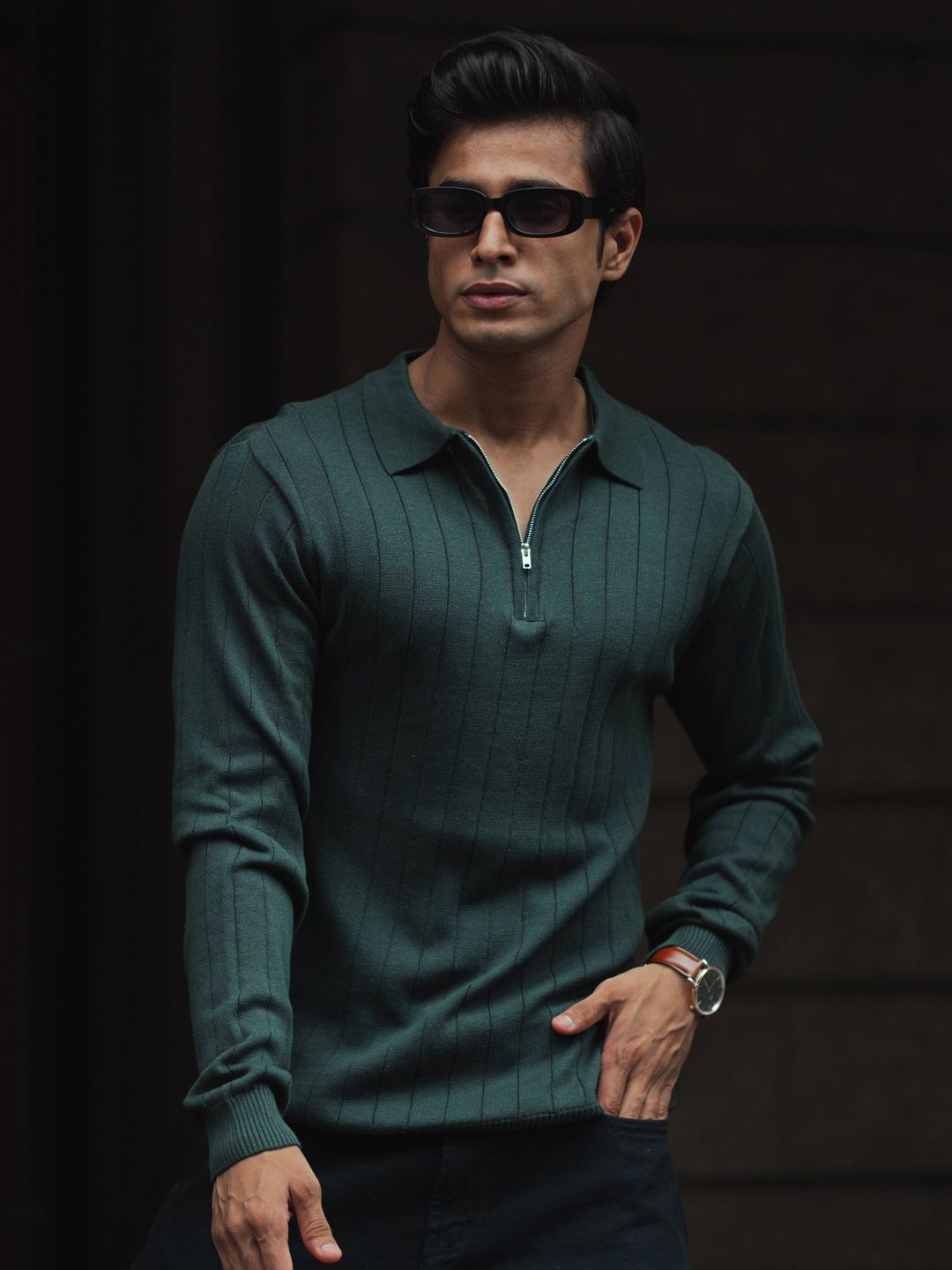 Buy Powerlook Men Self Design Polo Collar Cotton T Shirt - Tshirts for ...