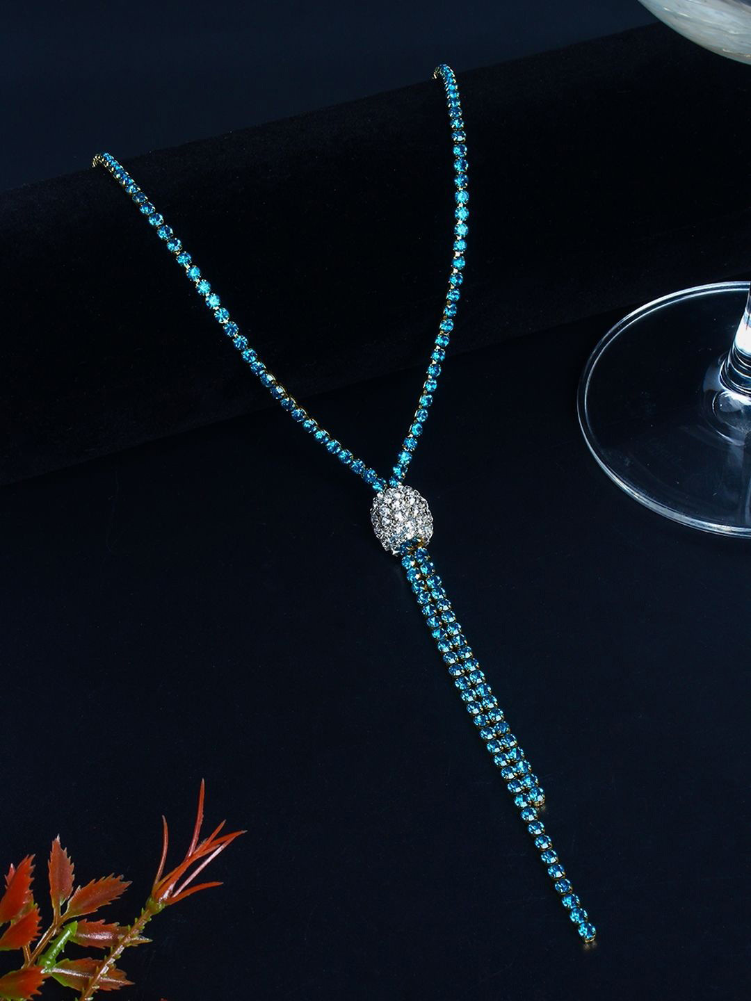Buy KPOP Gold Plated Stone Studded Minimal Necklace - Necklace And ...