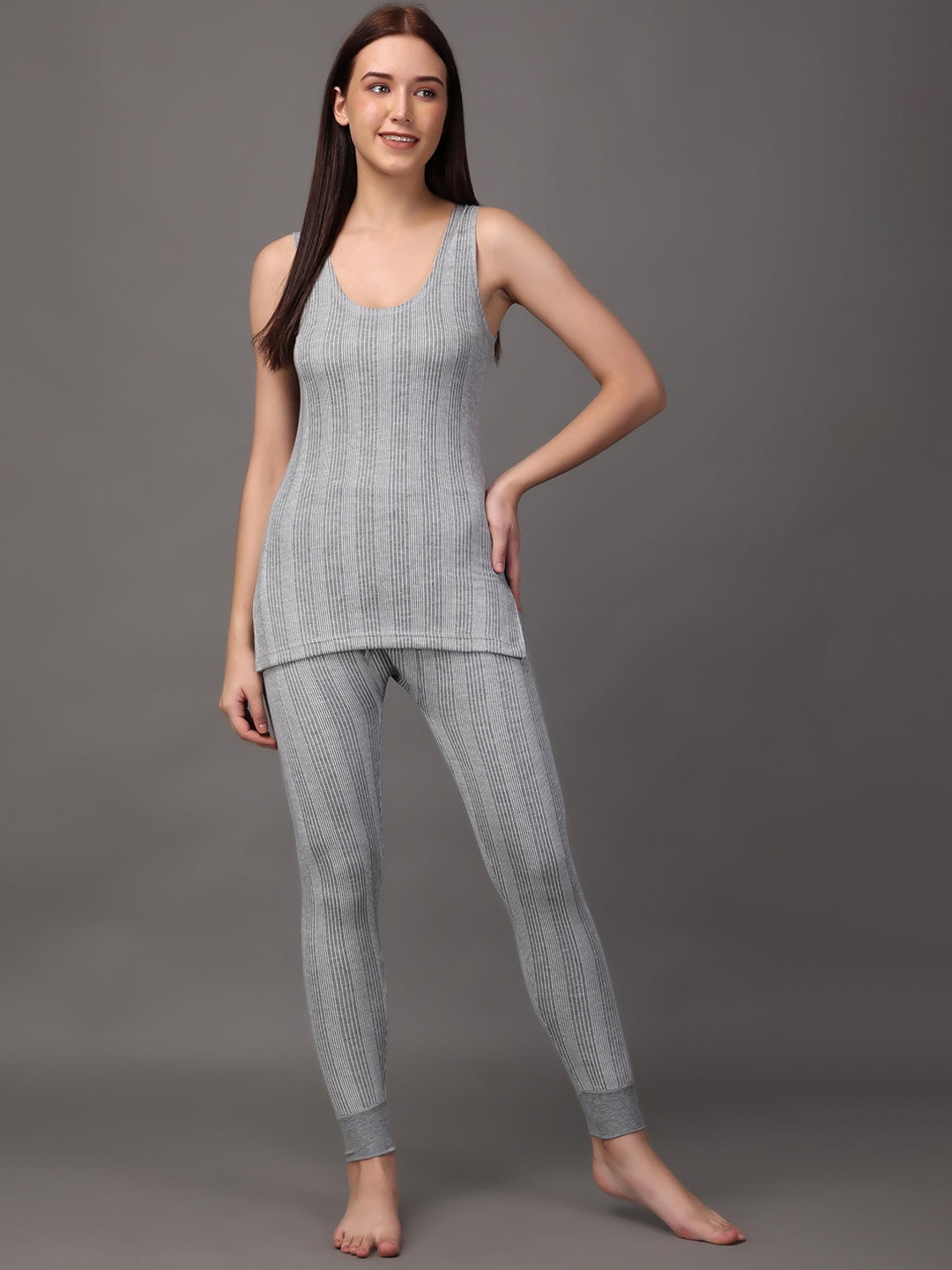 Buy Wearslim Women Striped Thermal Set - Thermal Set for Women 30960400 ...