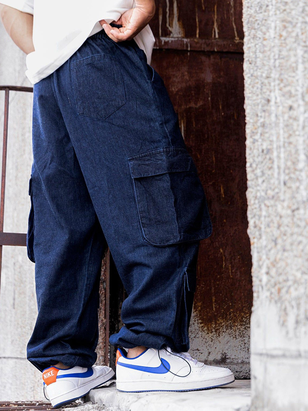 Buy Kranium Men Chillfit Denim Cargo Track Pants - Track Pants for Men ...