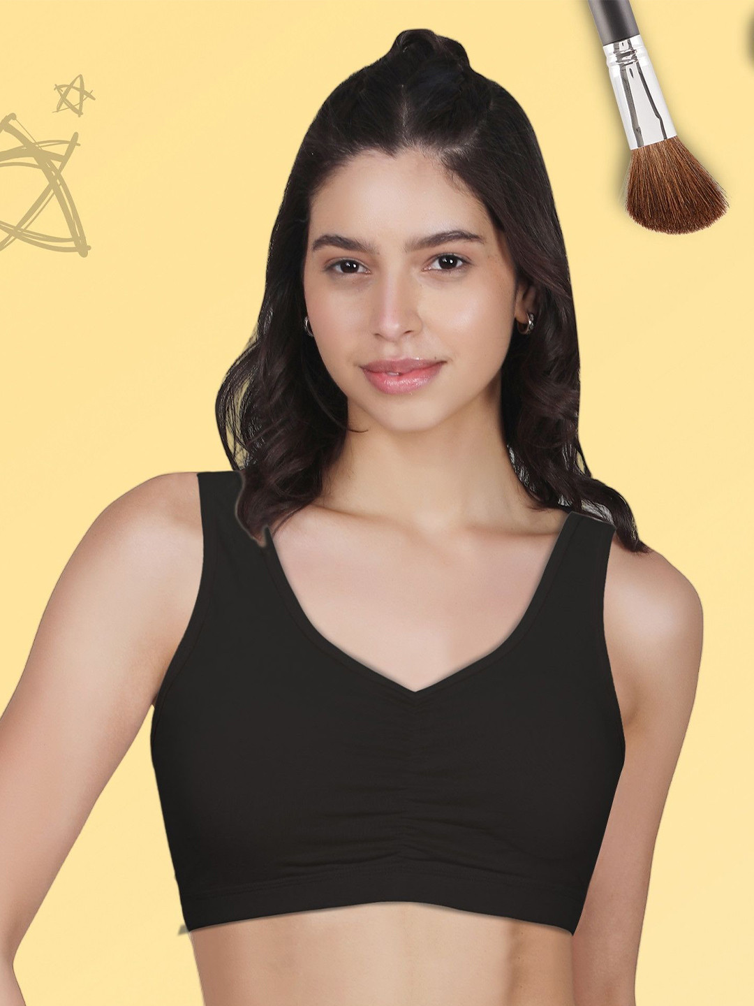 Buy DChica Removable Padding Full Coverage Cotton Workout Sports Bra ...