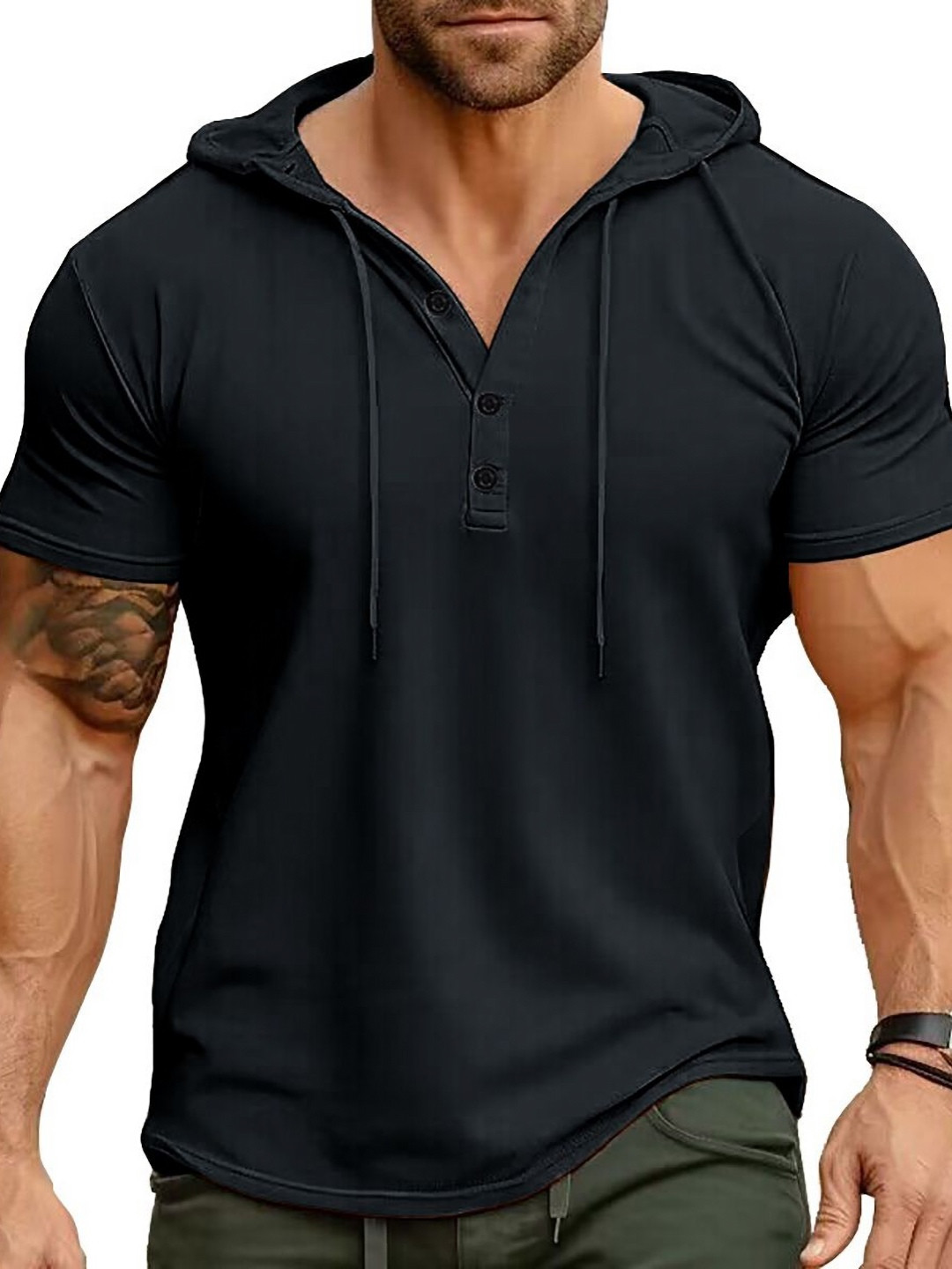 Buy StyleCast X Revolte Men Solid Hood Cotton T Shirt - Tshirts for Men ...