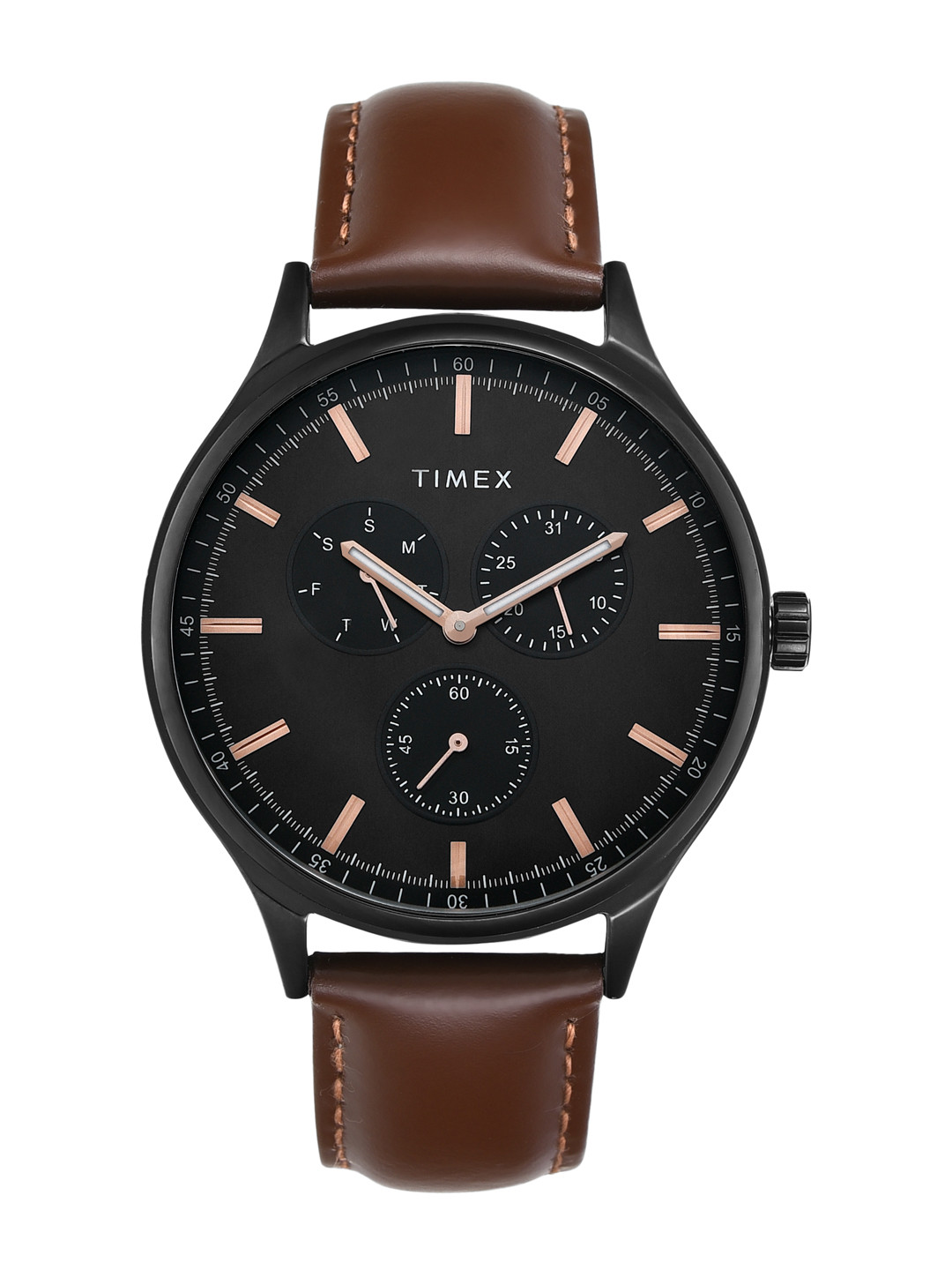 Buy Timex Men Leather Straps Analogue Multi Function Watch TWEG184SMU15 - Watches for Men ...