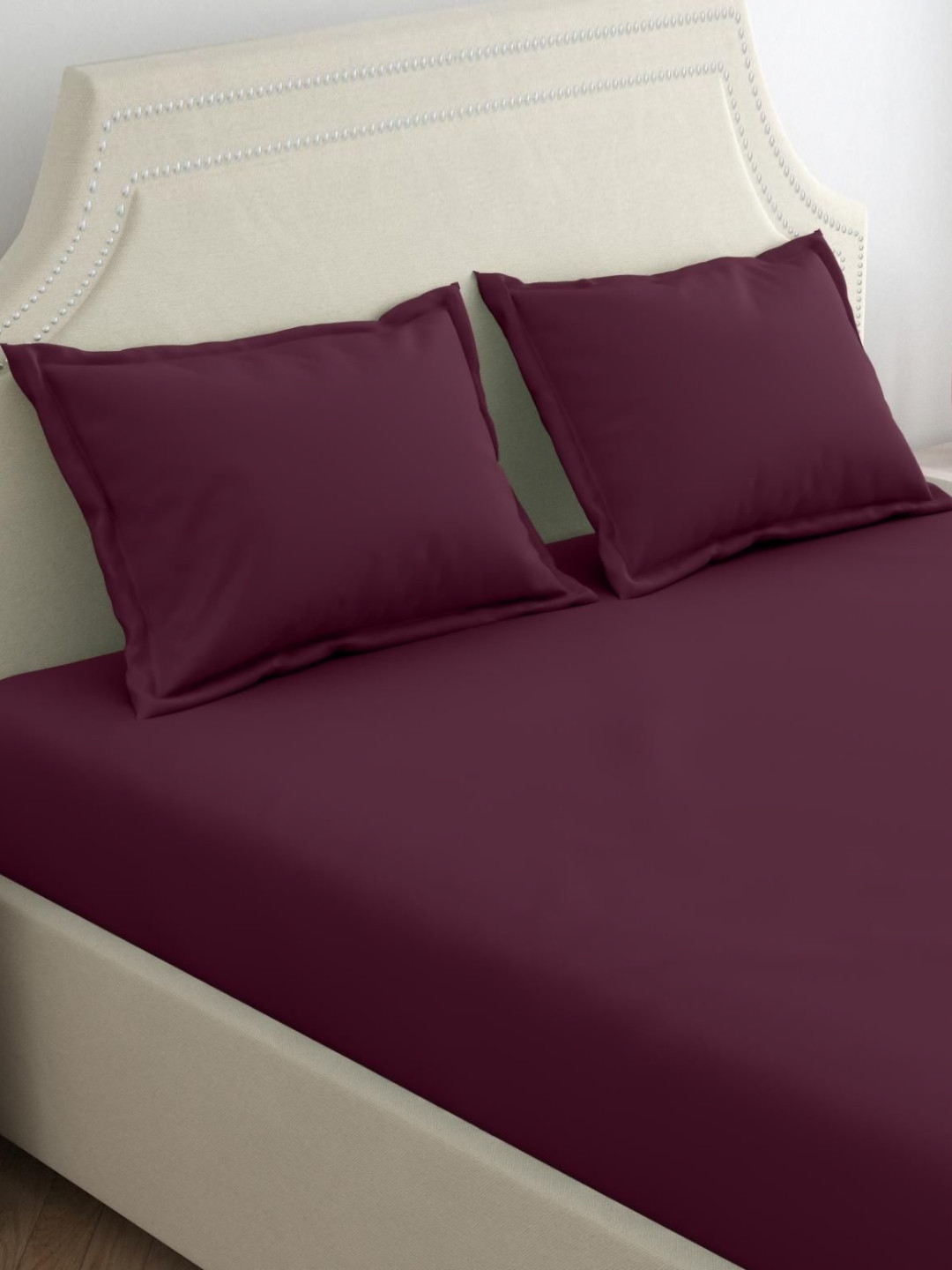 Buy Block Print Story Magenta 300 TC King Bedsheet With 2 Pillow Covers ...