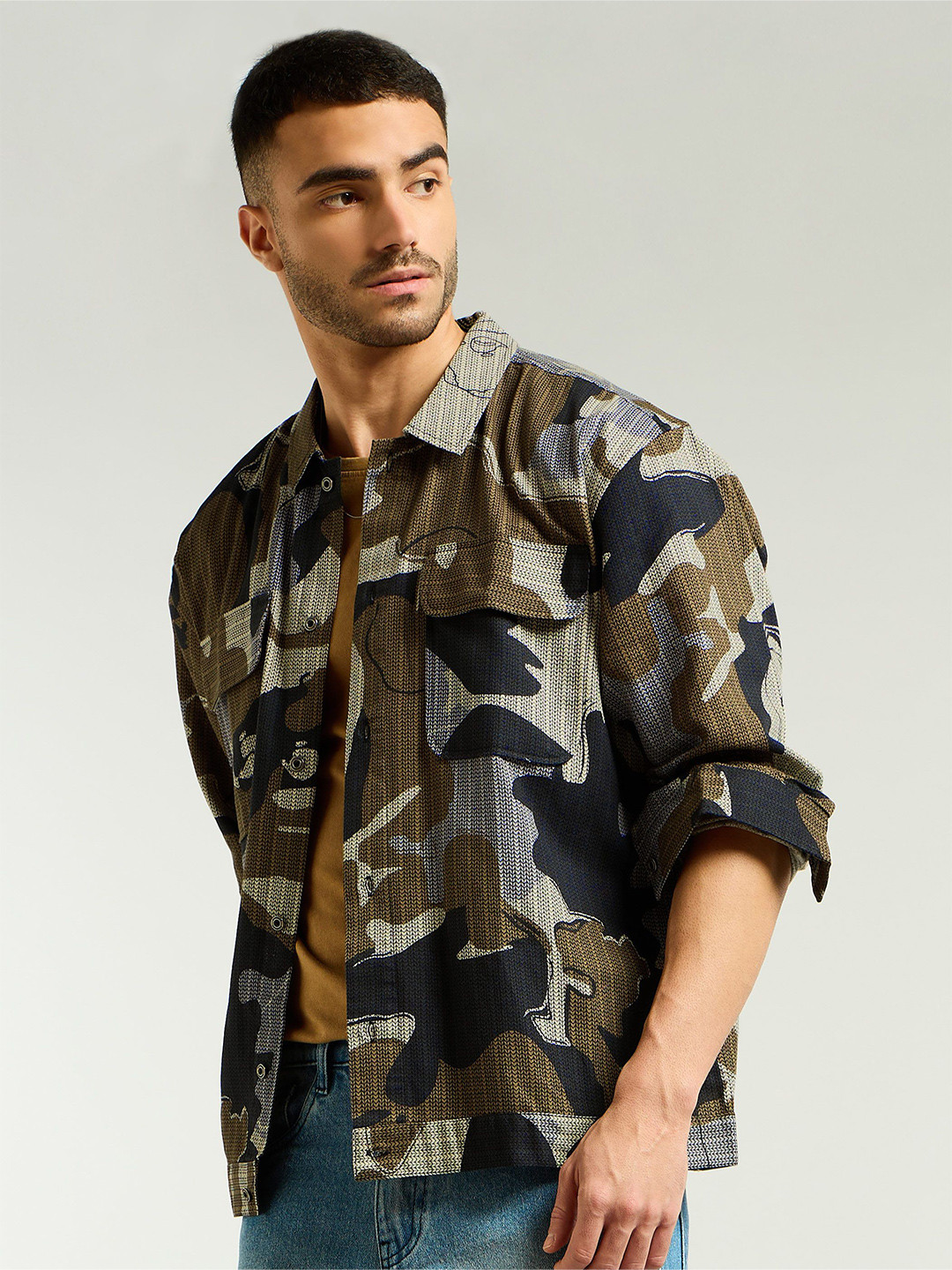 Buy Beyoung Camo Print Shacket - Shackets for Men 31015195 | Myntra