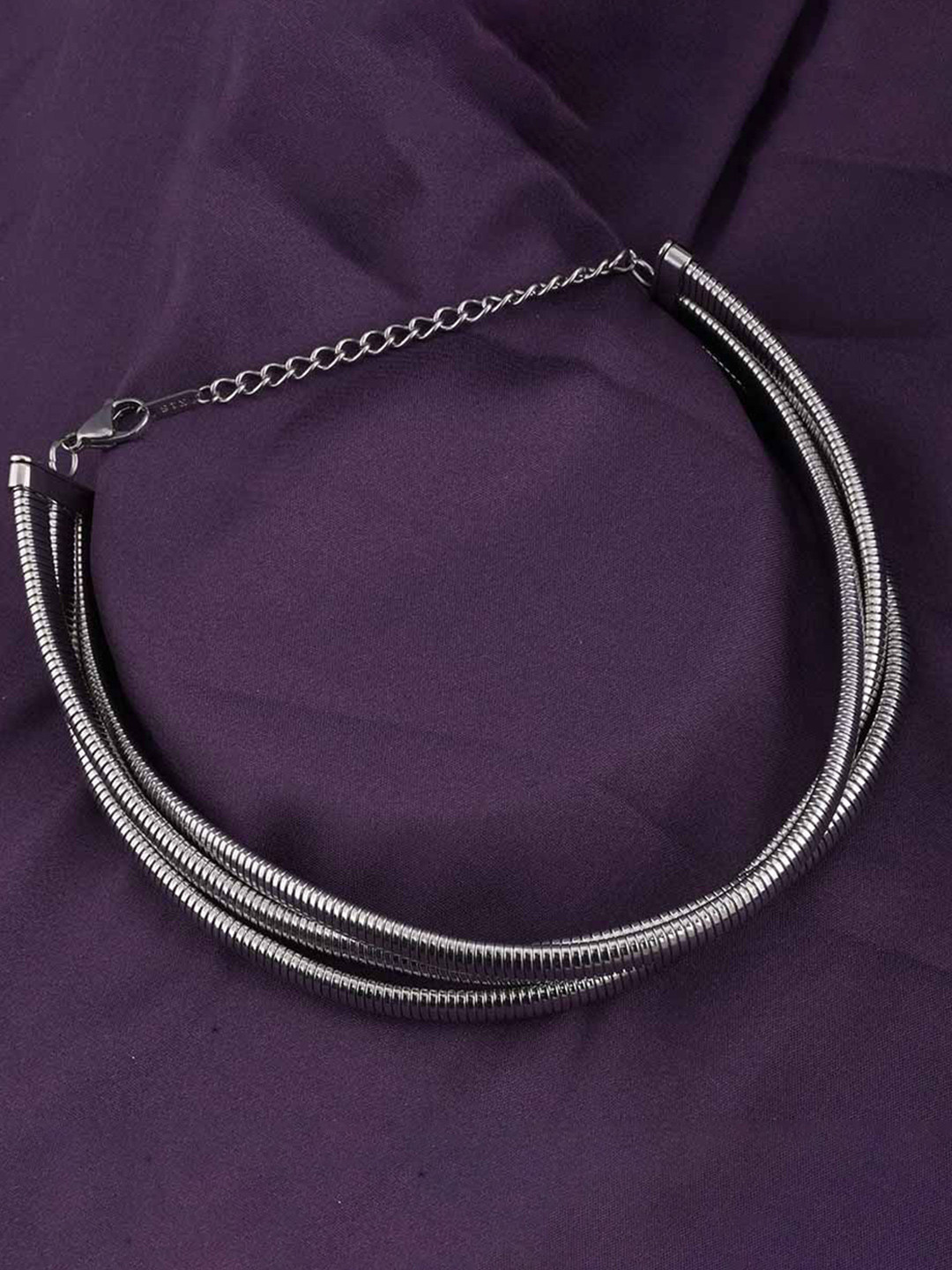 Buy PALMONAS Silver Plated Stainless Steel Layered Necklace - Necklace ...