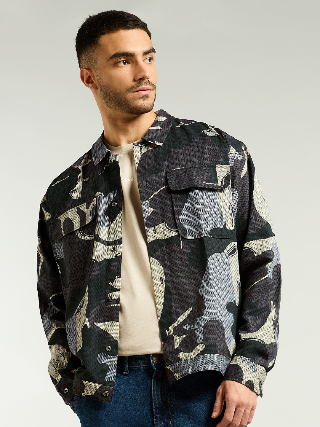 Buy Beyoung Camo Print Shacket - Shackets for Men 31015194 | Myntra