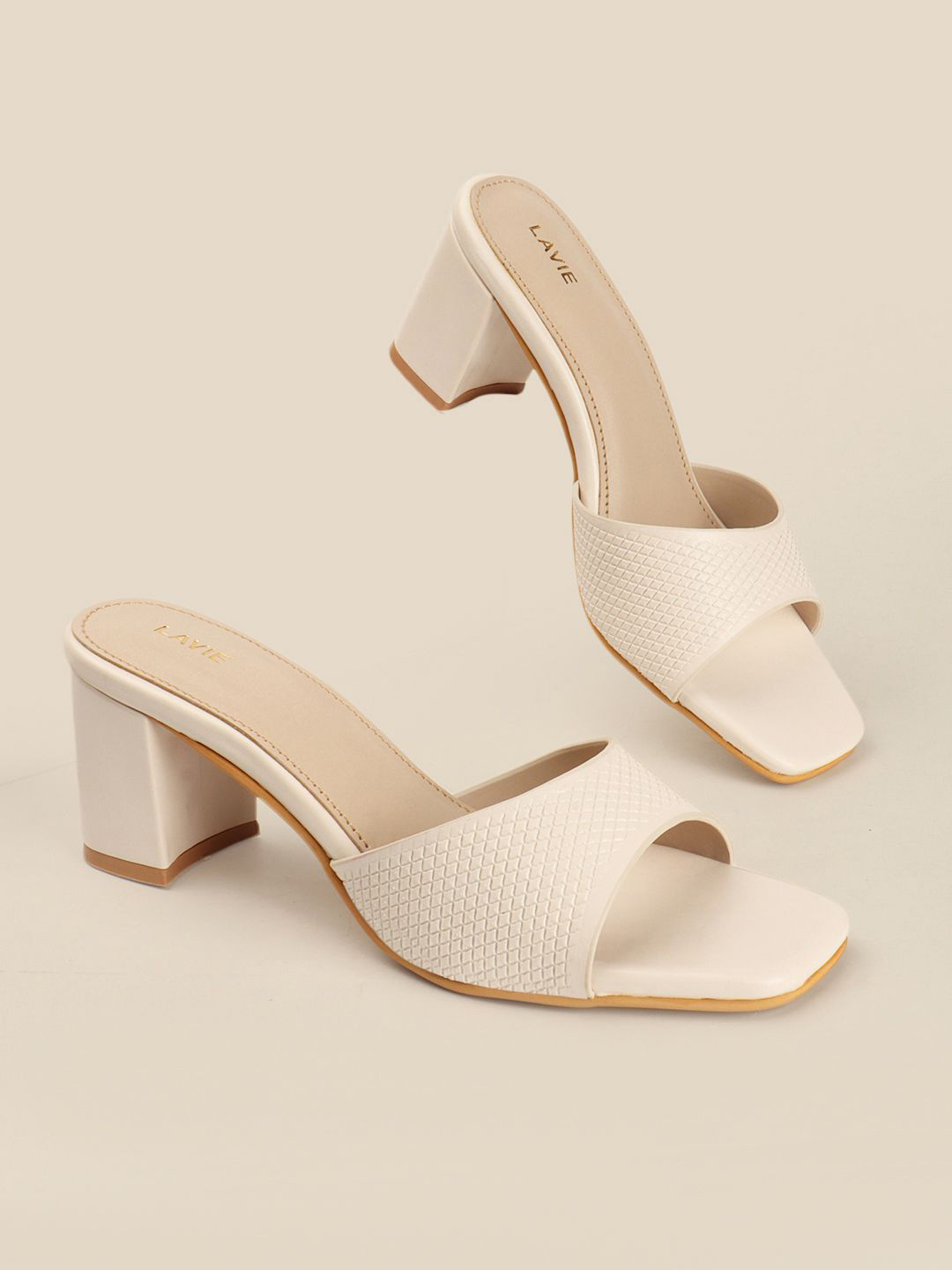 Buy Lavie Women Textured Block Open Back Sandals - Heels for Women ...
