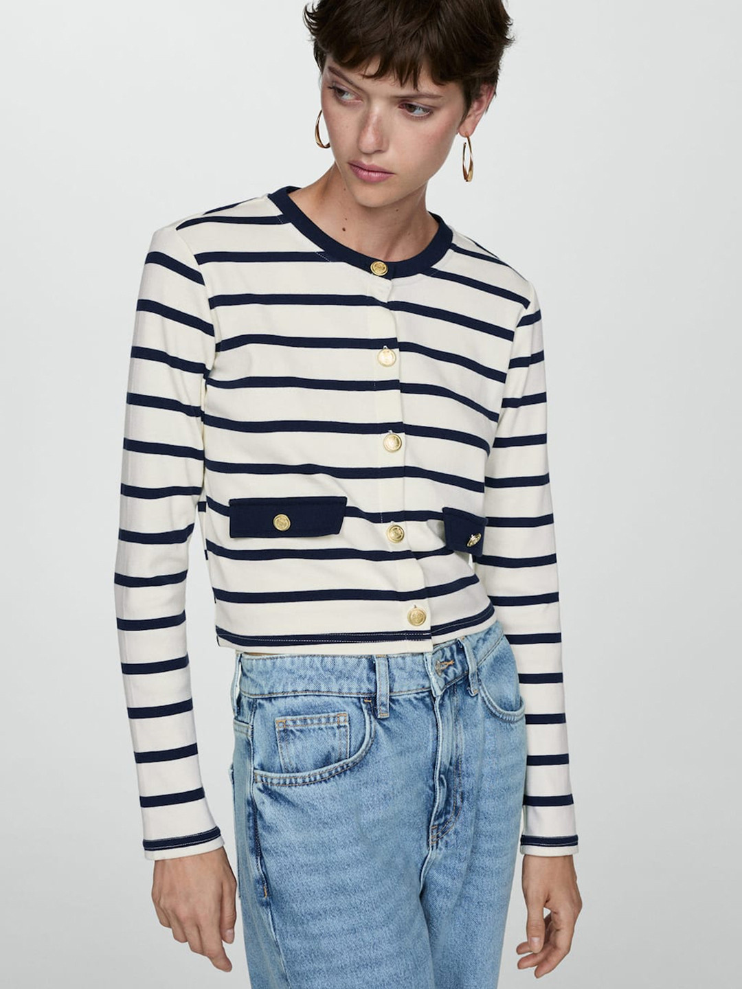 Buy MANGO Striped Cardigan - Sweaters for Women 30865654 | Myntra