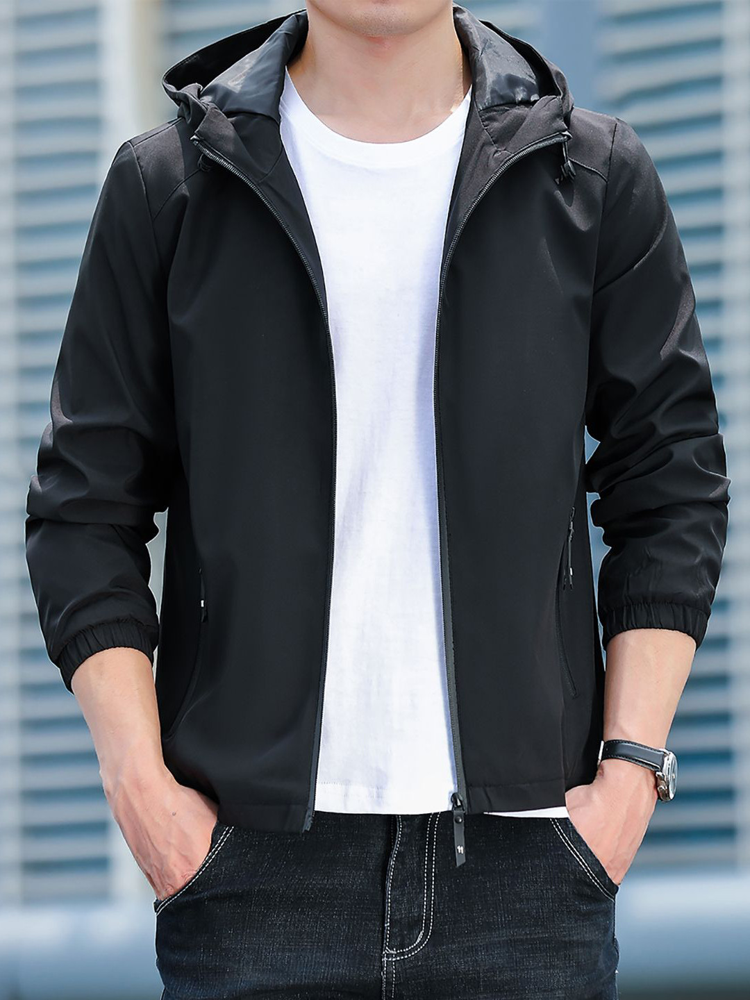 Buy StyleCast X Revolte Men Open Front Hooded Jacket - Jackets for Men ...