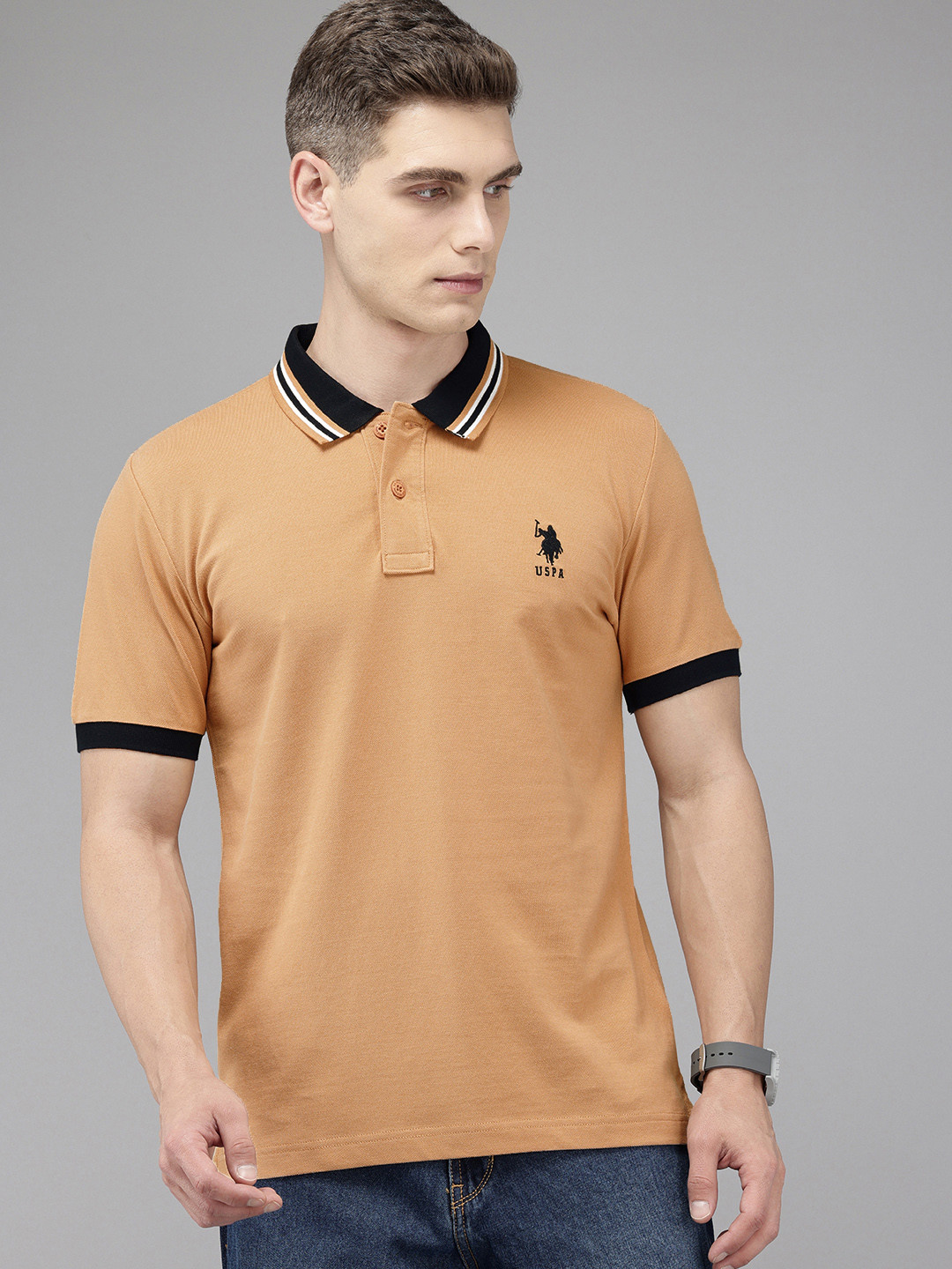 Buy U.S. Polo Assn. Pure Cotton Slim Fit Polo Collar T Shirt - Tshirts ...