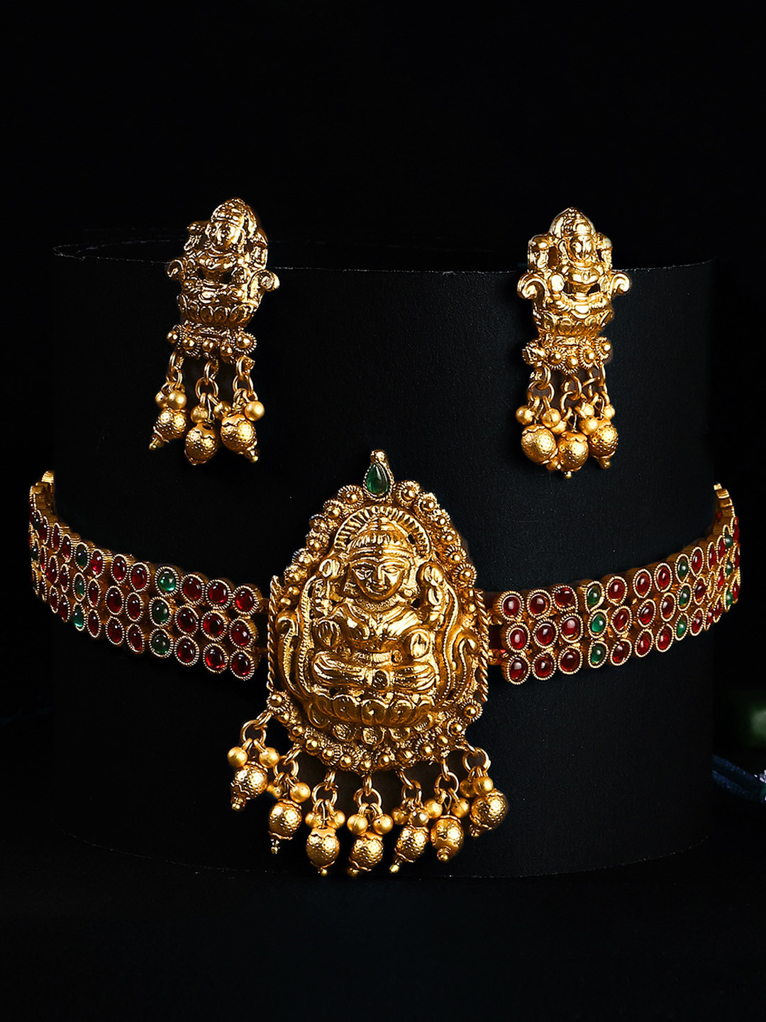 Buy Adwitiya Collection Gold Plated Stones Studded Lakshmi God ...