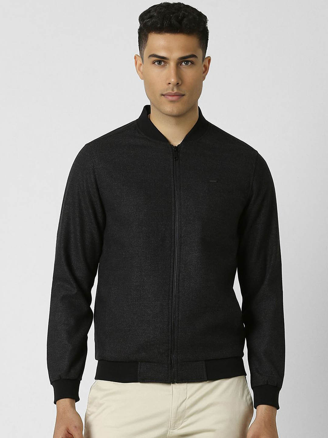 Buy Van Heusen Men Mandarin Collar Bomber Jacket - Jackets for Men ...