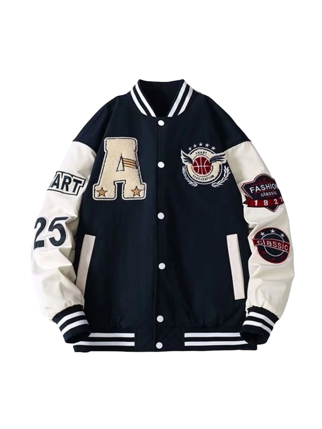Buy StyleCast Men Graphic Print Patchwork Jacket - Jackets for Men ...