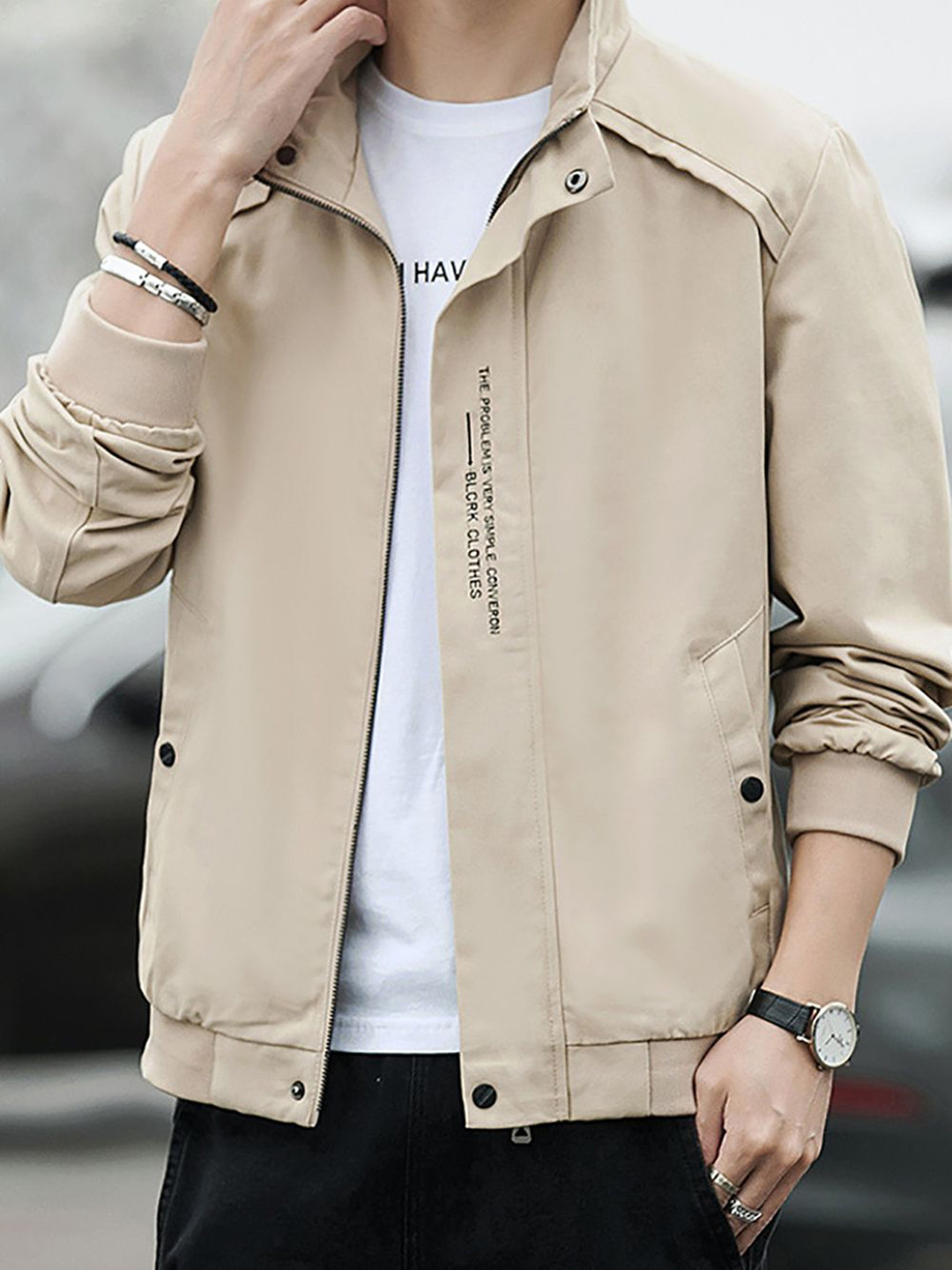 Buy StyleCast X Revolte Men Stand Collar Tailored Jacket - Jackets for ...