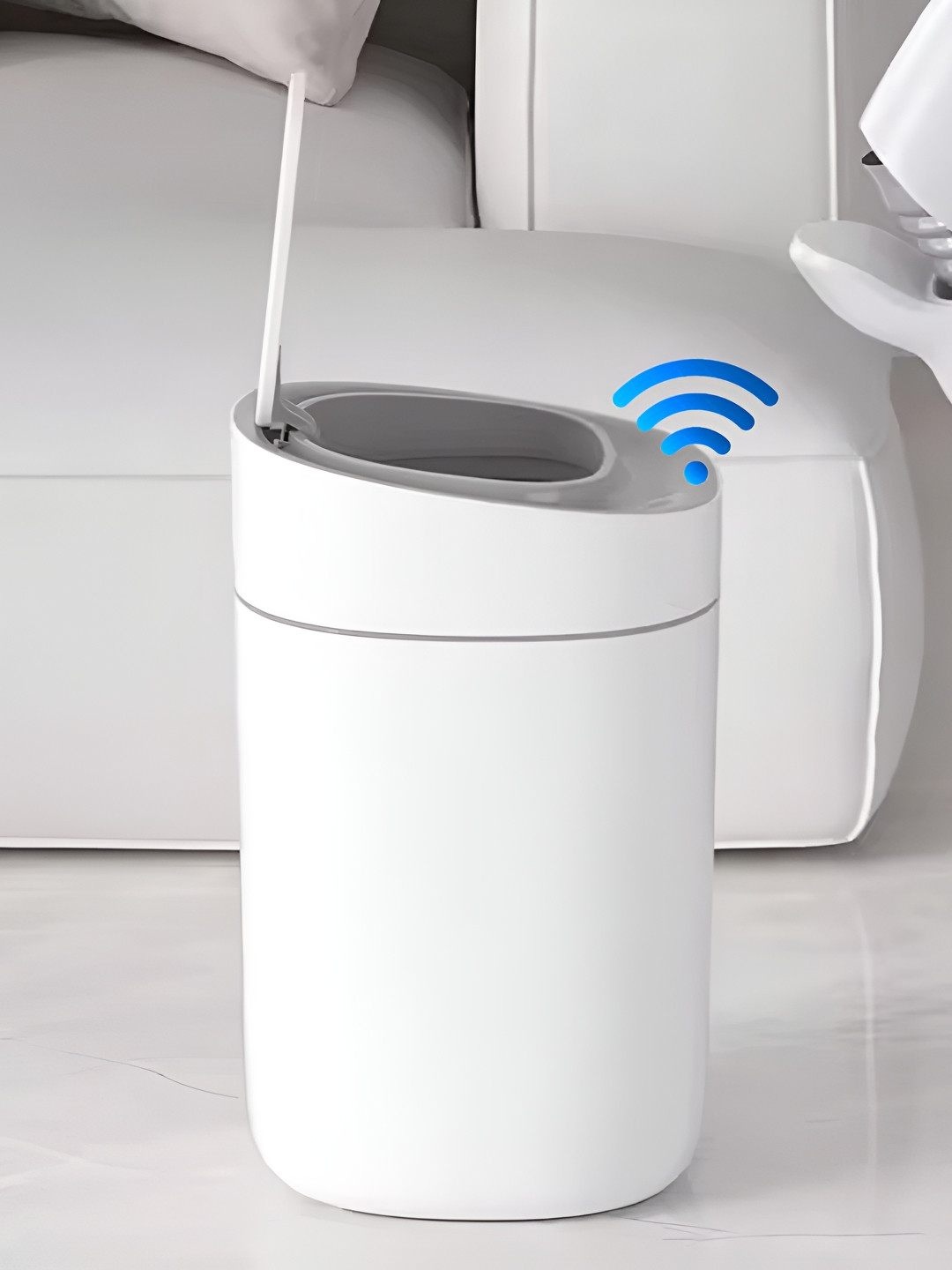 Buy Savya Home White Self Design Automatic Sensor Dustbins With Lid 9 L ...