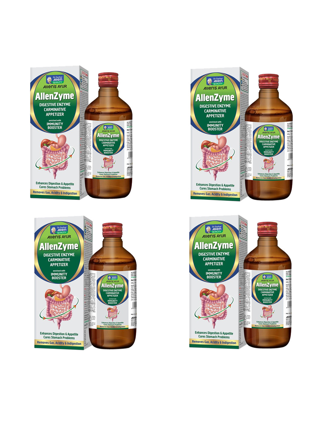 Buy ALLEN Set Of 4 Allenzyme Tonic 450 M Each - Herbal Supplements for ...