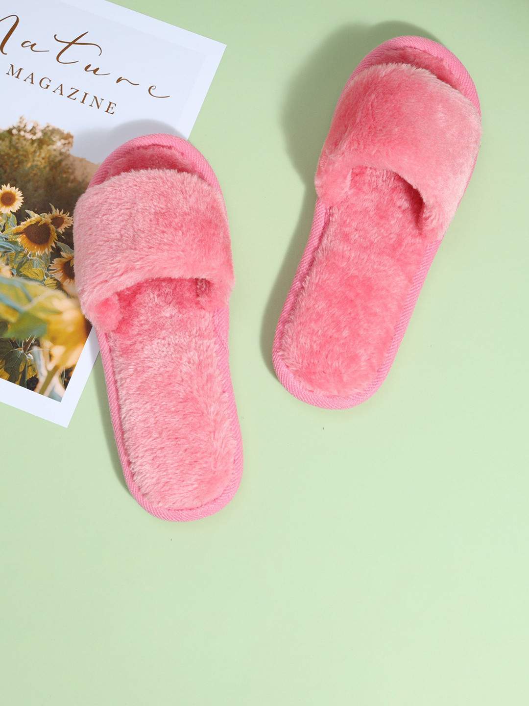 Buy Mast & Harbour Women Fur Winter Sliders - Flip Flops for Women ...