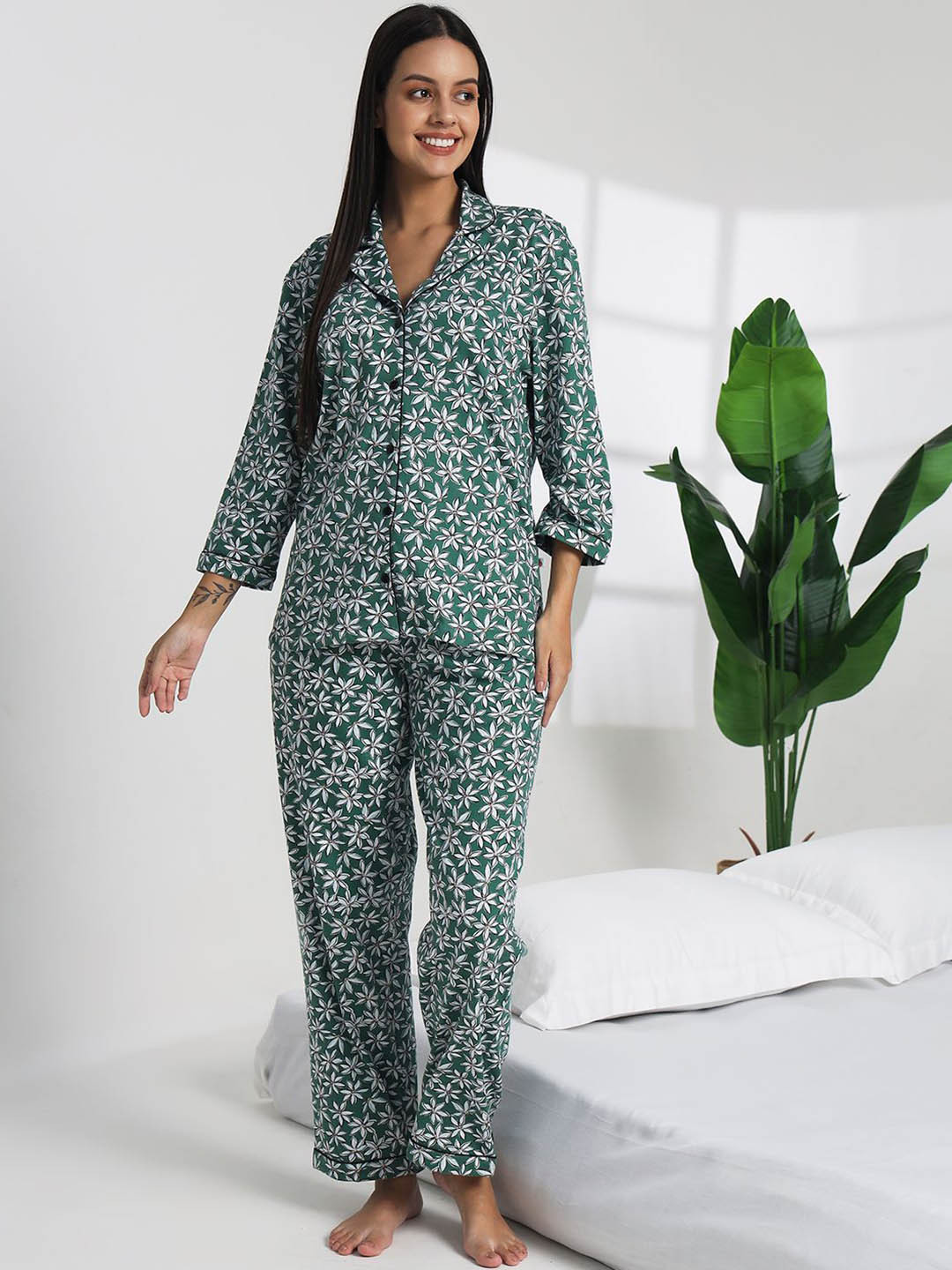 Buy Bannos Swagger Women Printed Night Suit - Night Suits for Women ...