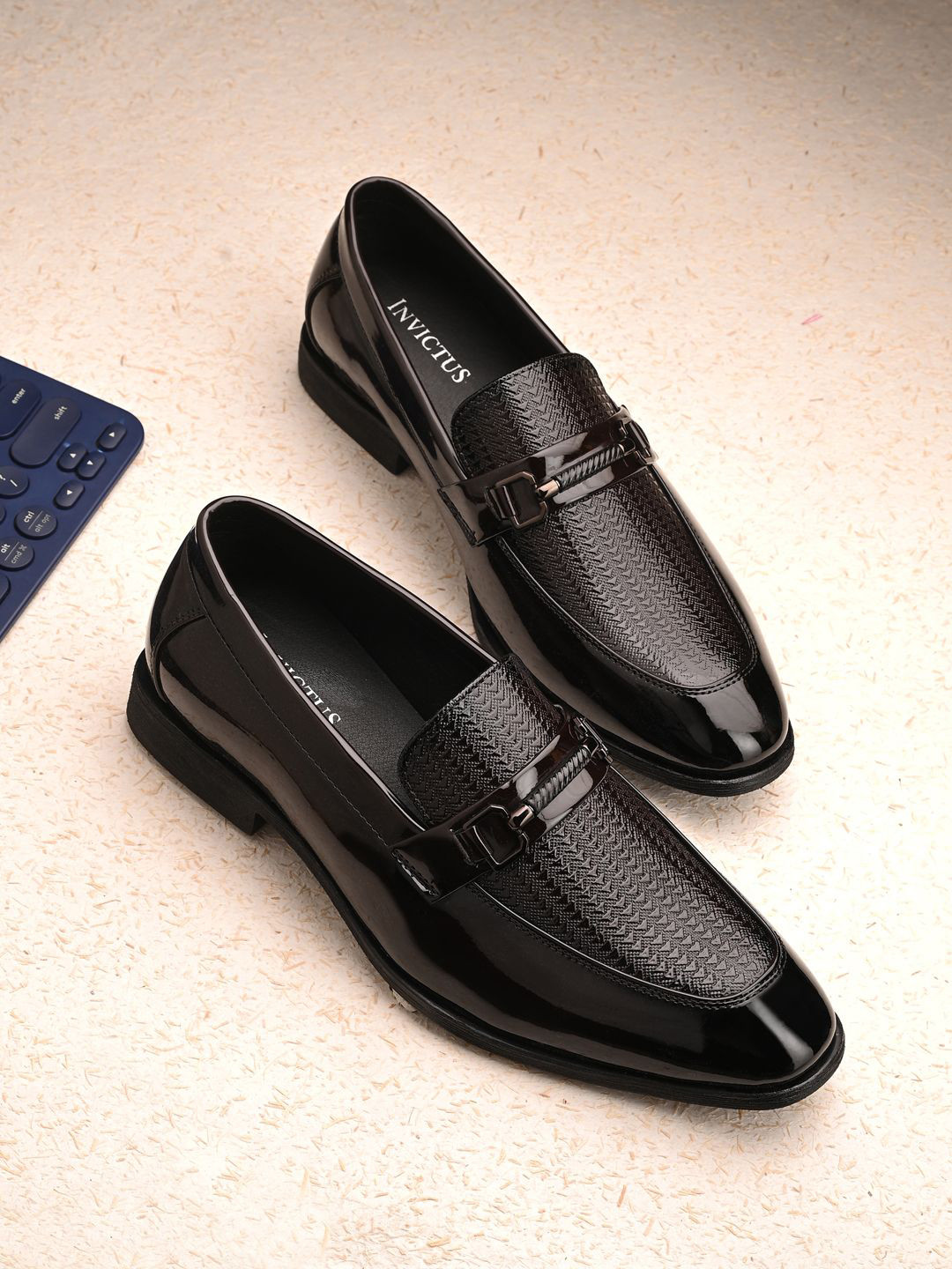 Buy INVICTUS Men Textured Formal Loafers - Formal Shoes for Men ...