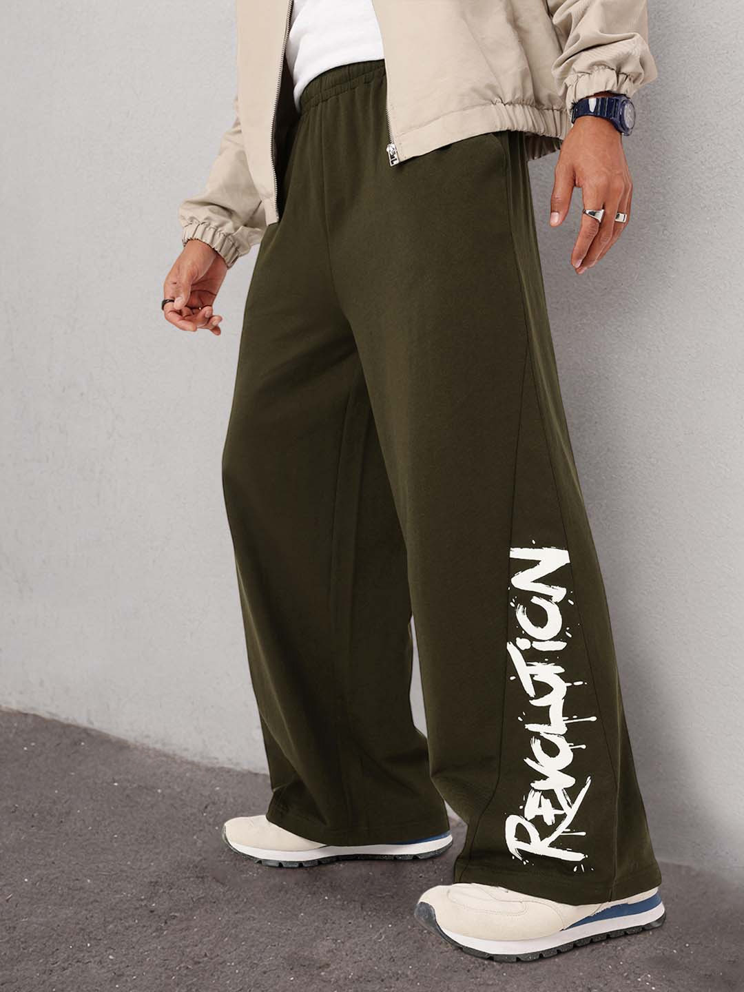Buy Kook N Keech Men Modern Edge Printed Wide Leg Track Pants - Track ...
