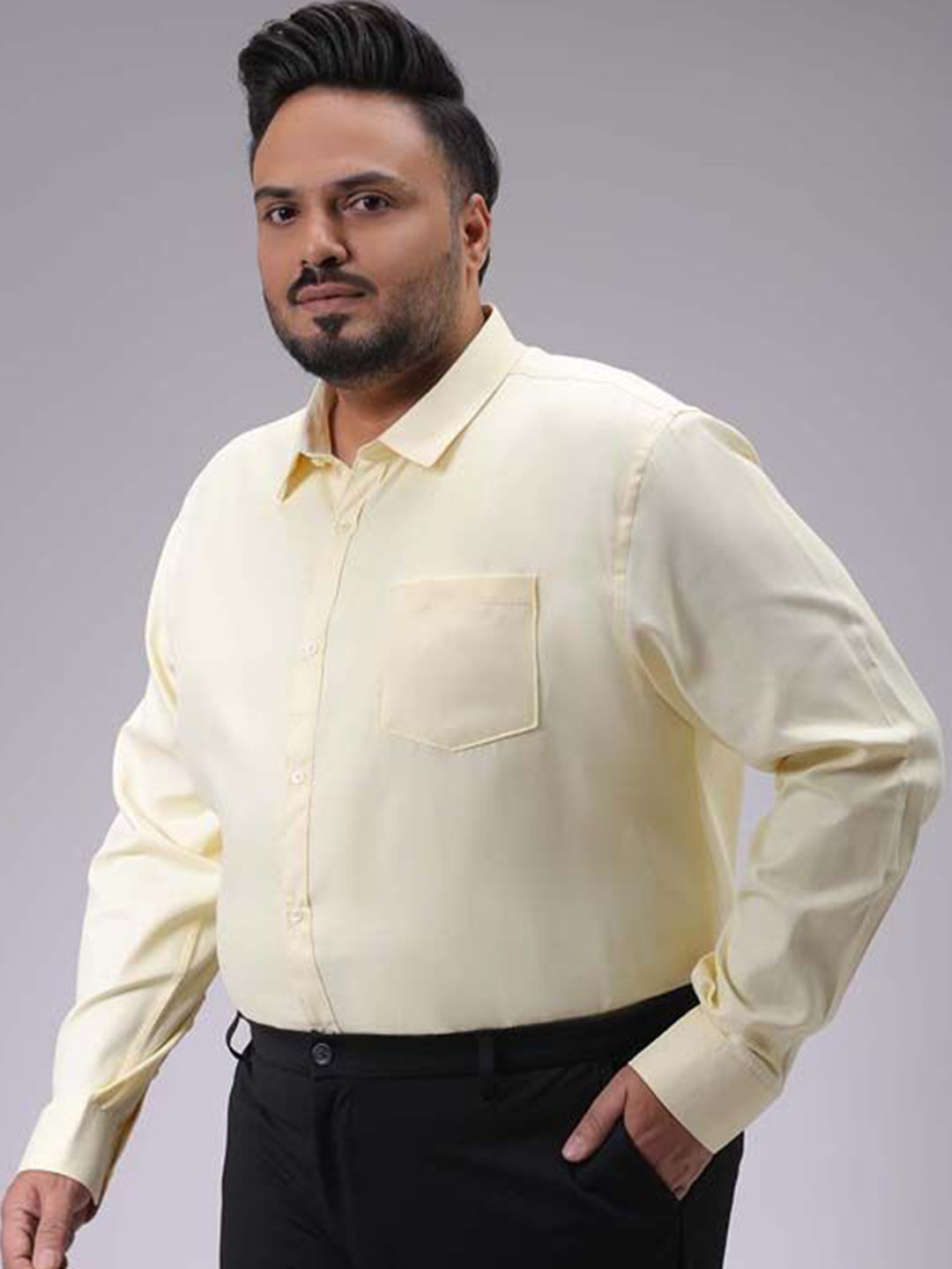 Buy Hardsoda By The Indian Garage Co Men Spread Collar Solid Formal ...