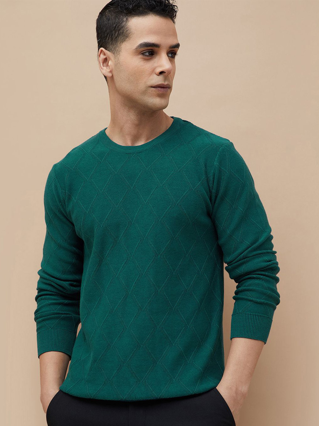 Buy CODE By Lifestyle Men Cotton Self Design Pullover - Sweaters for ...