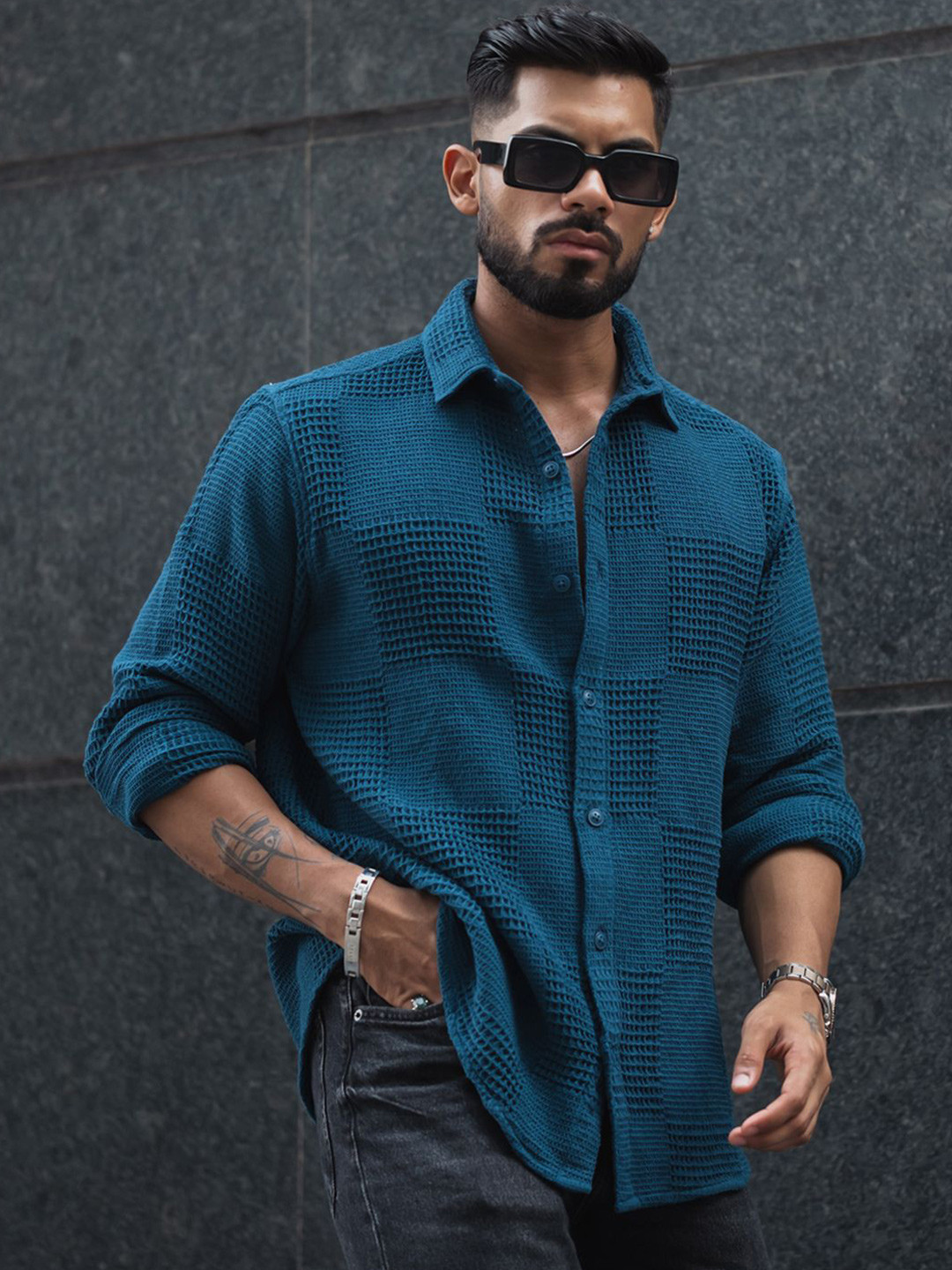 Buy Powerlook Men Spread Collar Solid Casual Shirt - Shirts for Men ...