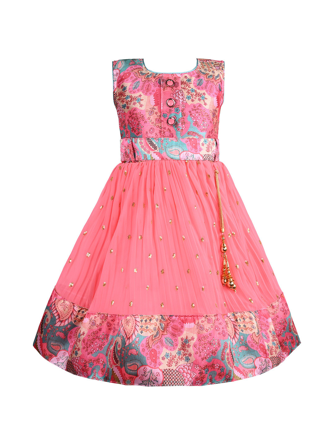 Buy Wish Karo Floral Print Fit & Flare Girls Dress - Dresses for Girls ...