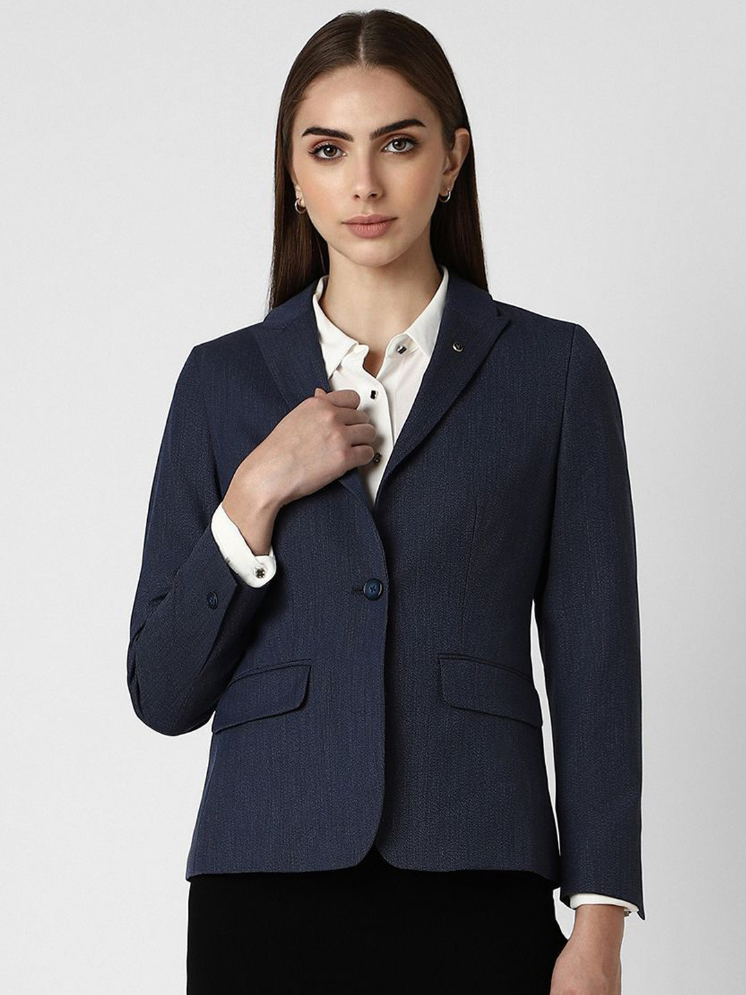 Buy Van Heusen Woman Peaked Collar Single Breasted Formal Blazer ...