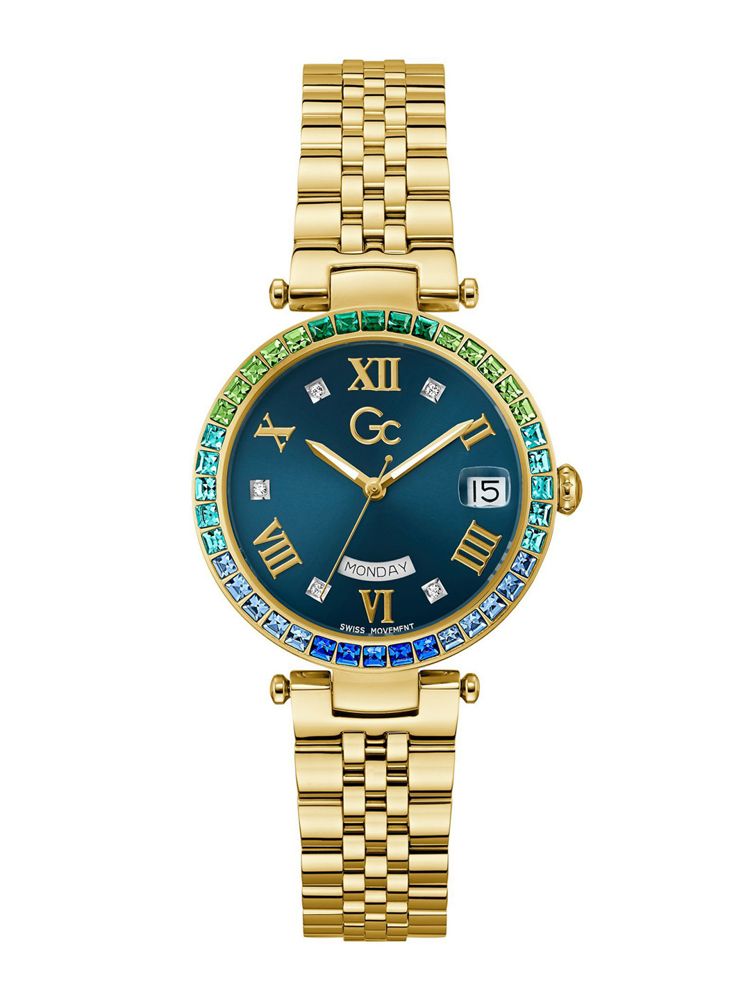 Buy GC Women Flair Crystal Embellished Dial & Stainless Steel Straps ...