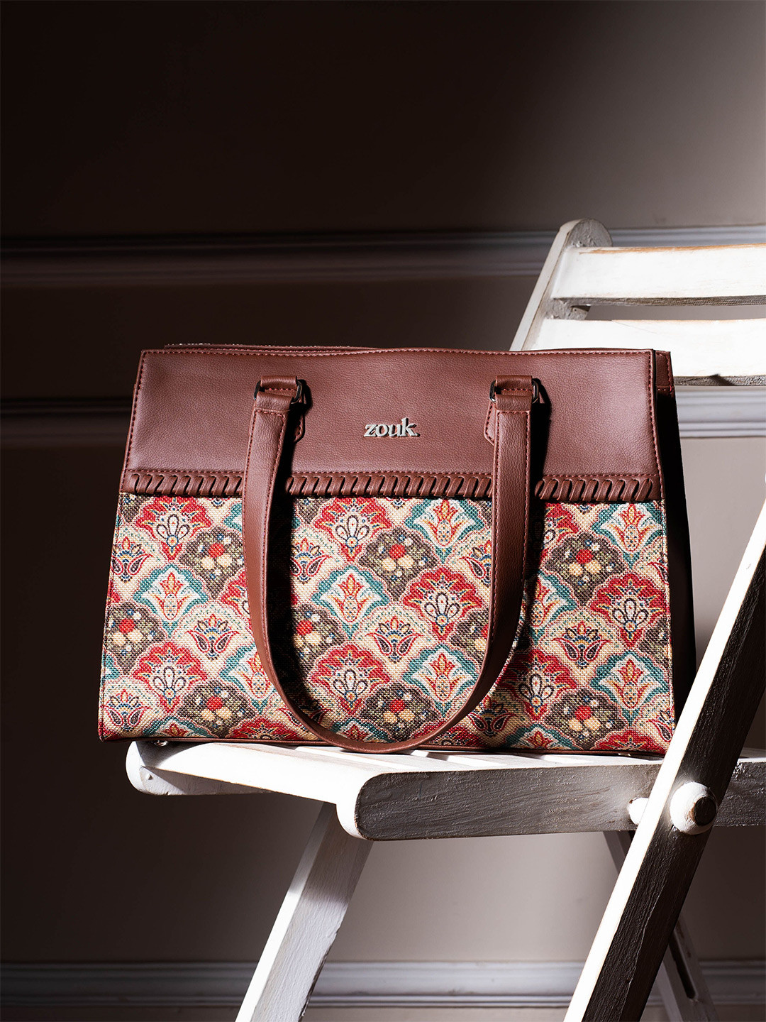 Buy ZOUK Women Ethnic Motifs Printed Structured Shoulder Bag - Handbags ...