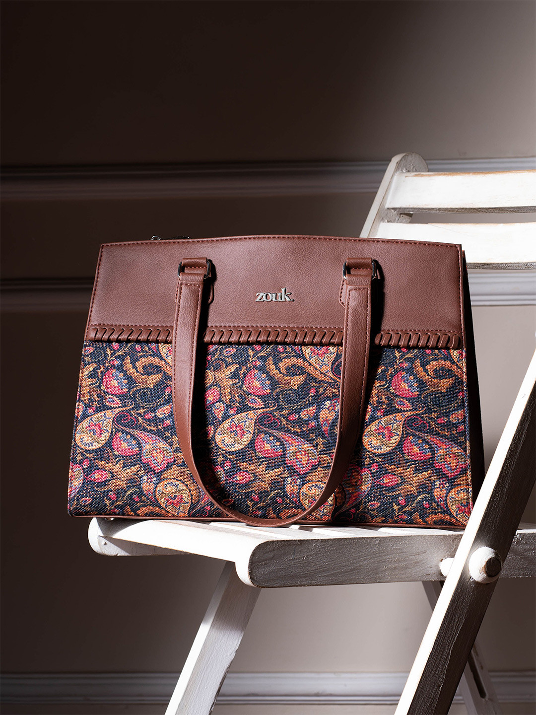 Buy ZOUK Floral Printed Structured Shoulder Bag - Handbags for Women ...