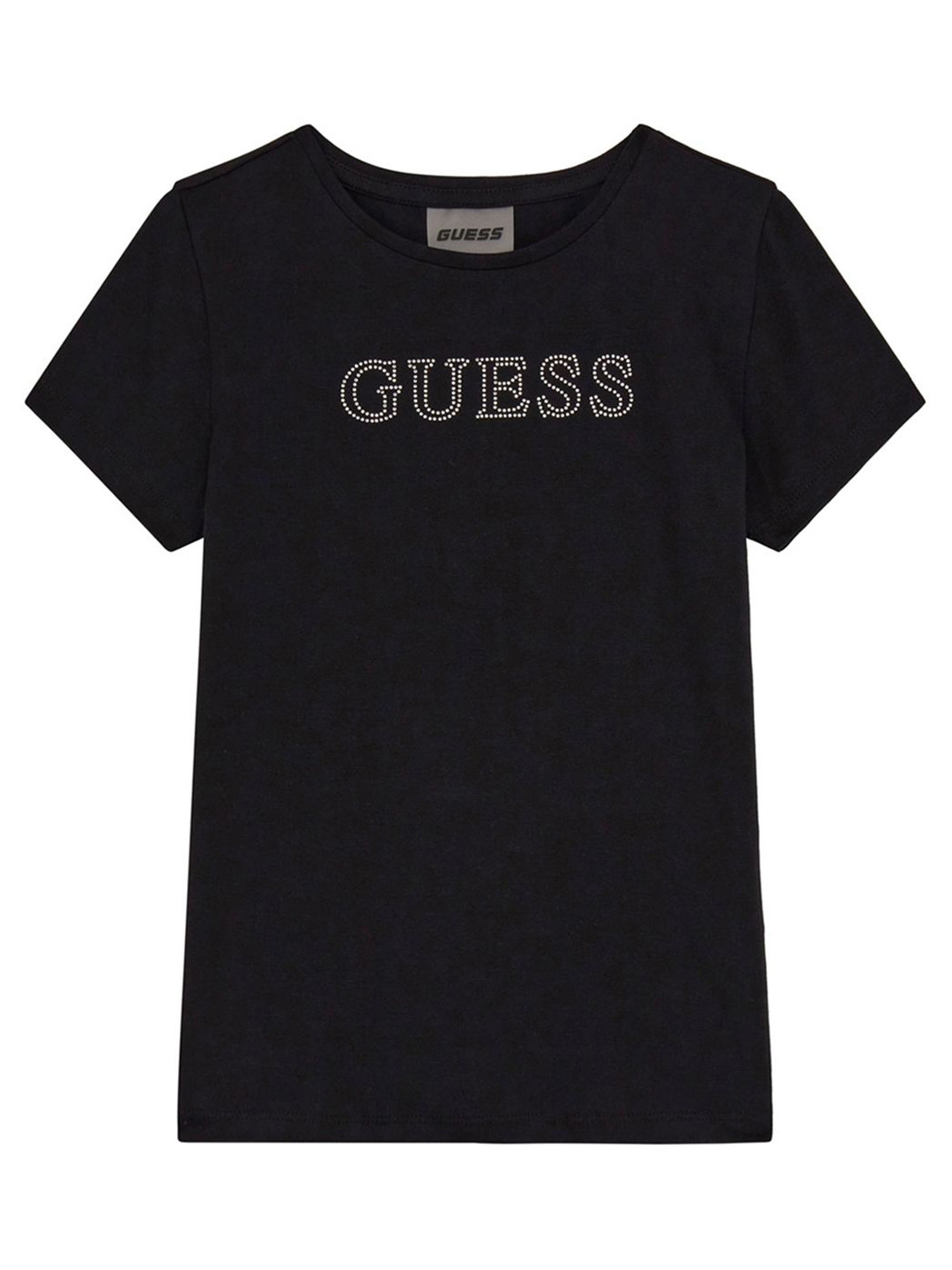 Buy GUESS Kids Girls Typography Printed Round Neck Cotton T Shirt ...