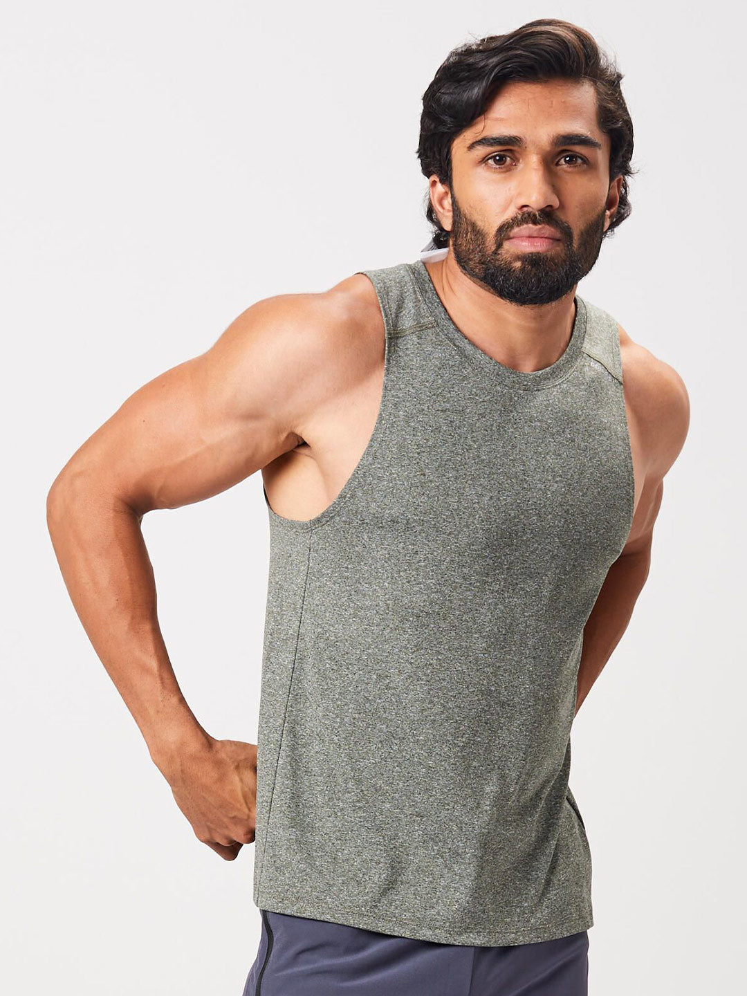 Buy Domyos By Decathlon Sleeveless Innerwear Vest 8586845 Grey ...