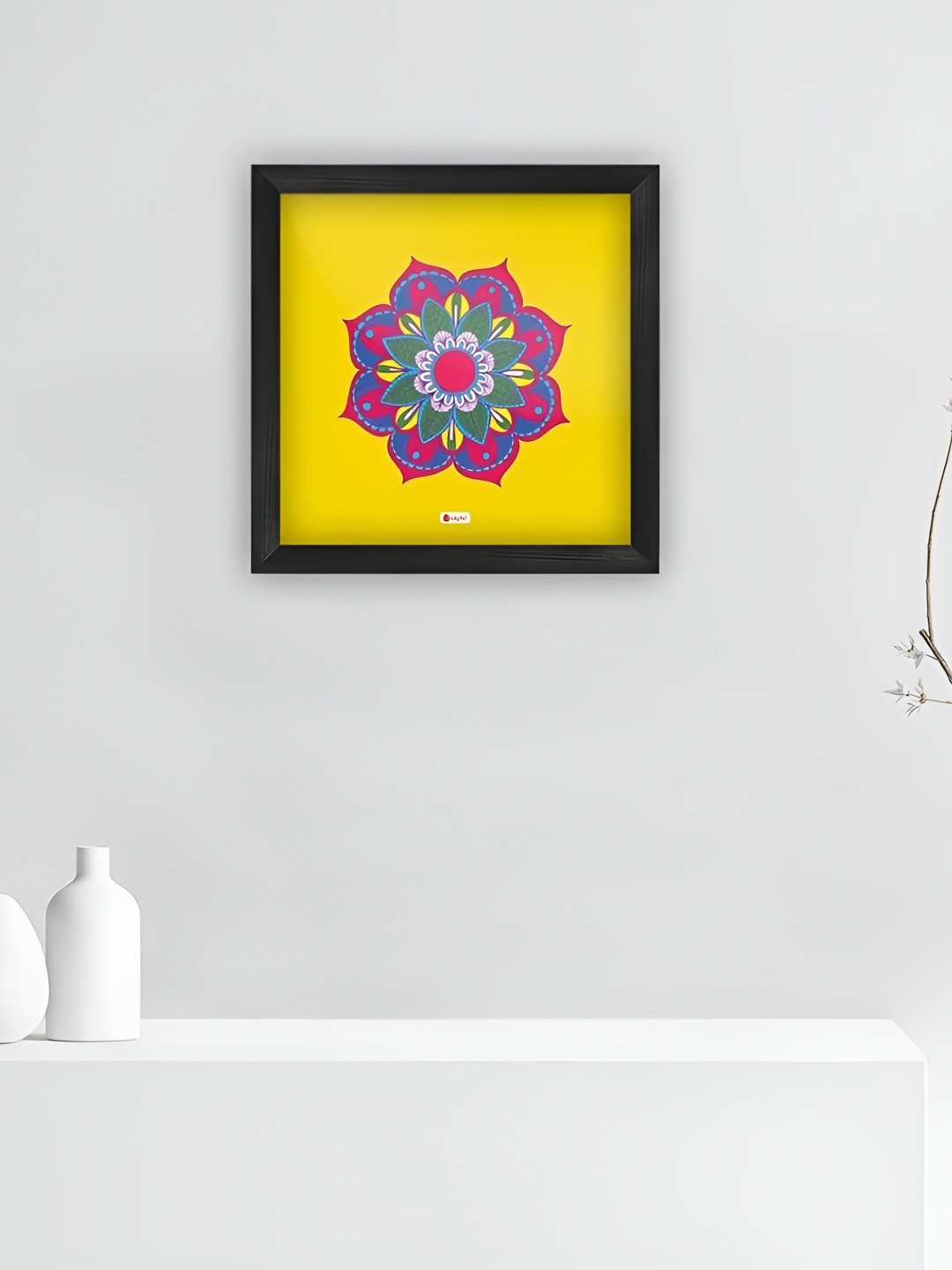 Buy Indigifts Yellow & Green Deepavali Decoration Poster Frame - Wall ...