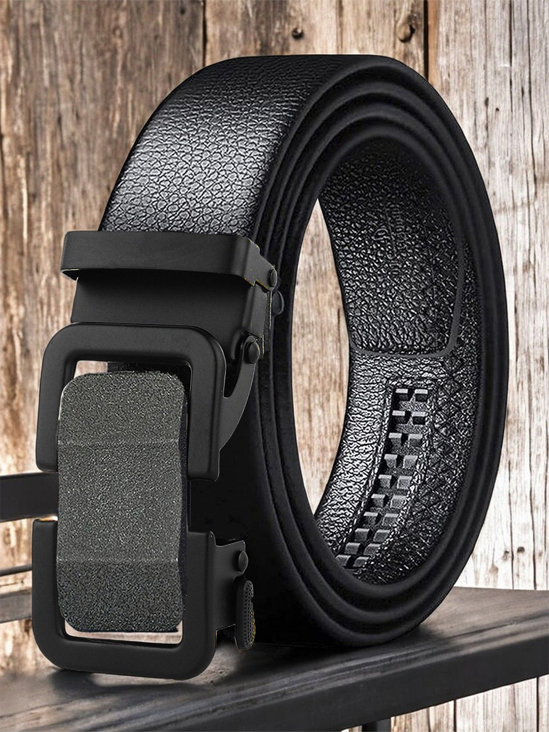 Buy The Roadster Lifestyle Co. Men Textured Slider Buckle Formal Belt ...