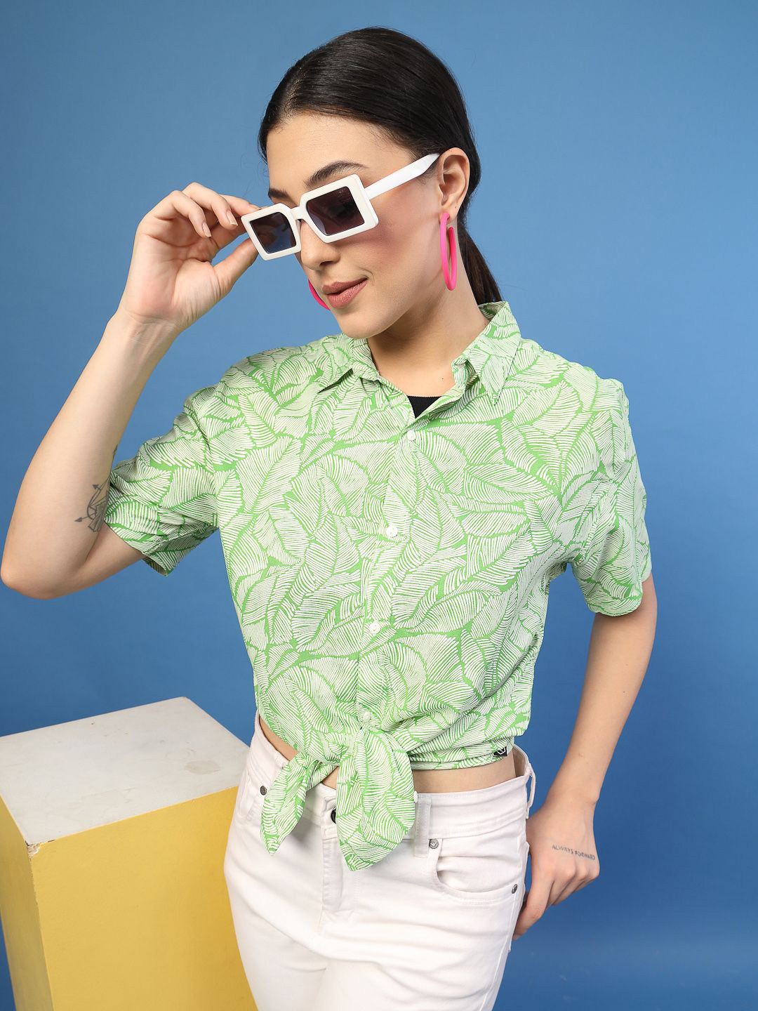 Buy Rigo Women Relaxed Spread Collar Floral Printed Casual Shirt ...