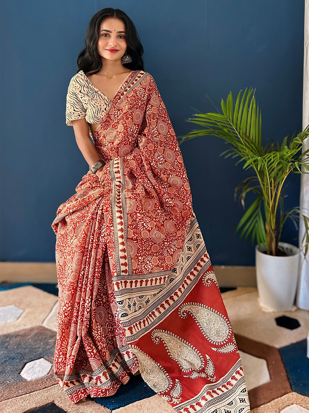 Buy Anouk Rustic Paisley Bagru Saree - Sarees for Women 31096248 | Myntra