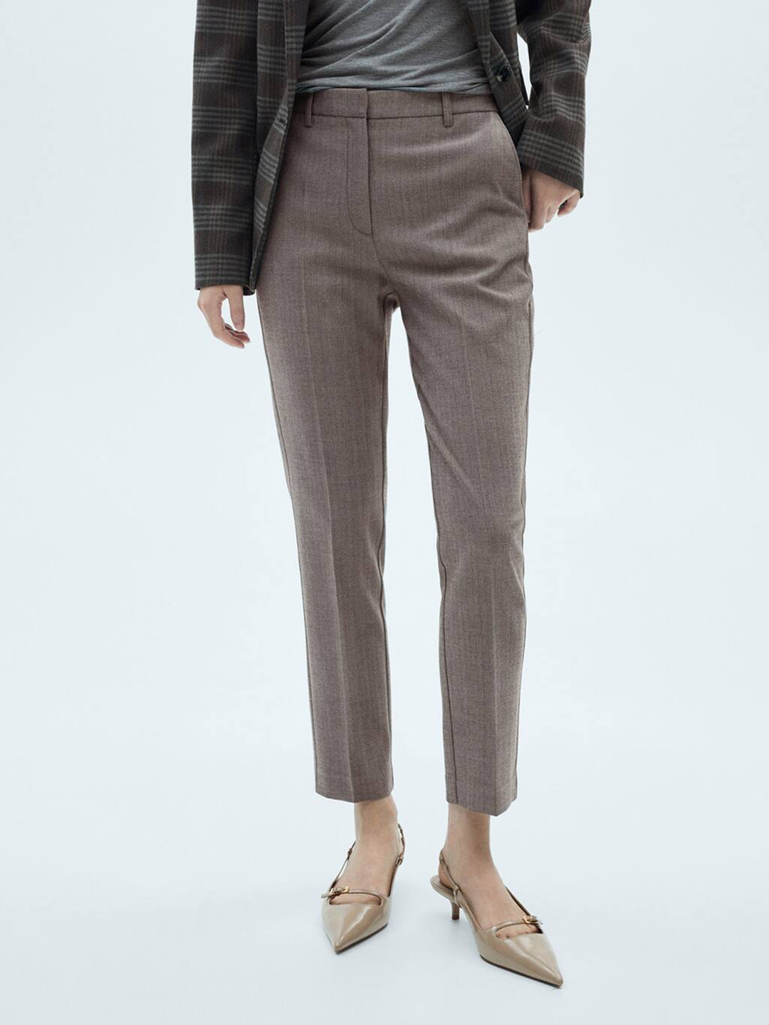 Buy MANGO Women Skinny Fit Smart Casual Trousers - Trousers for Women ...