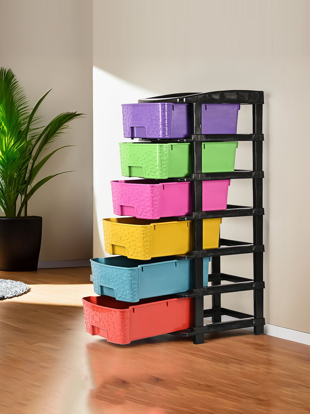 Buy Kuber Industries Yellow & Green 6 Tier Multipurpose Drawers - Racks ...