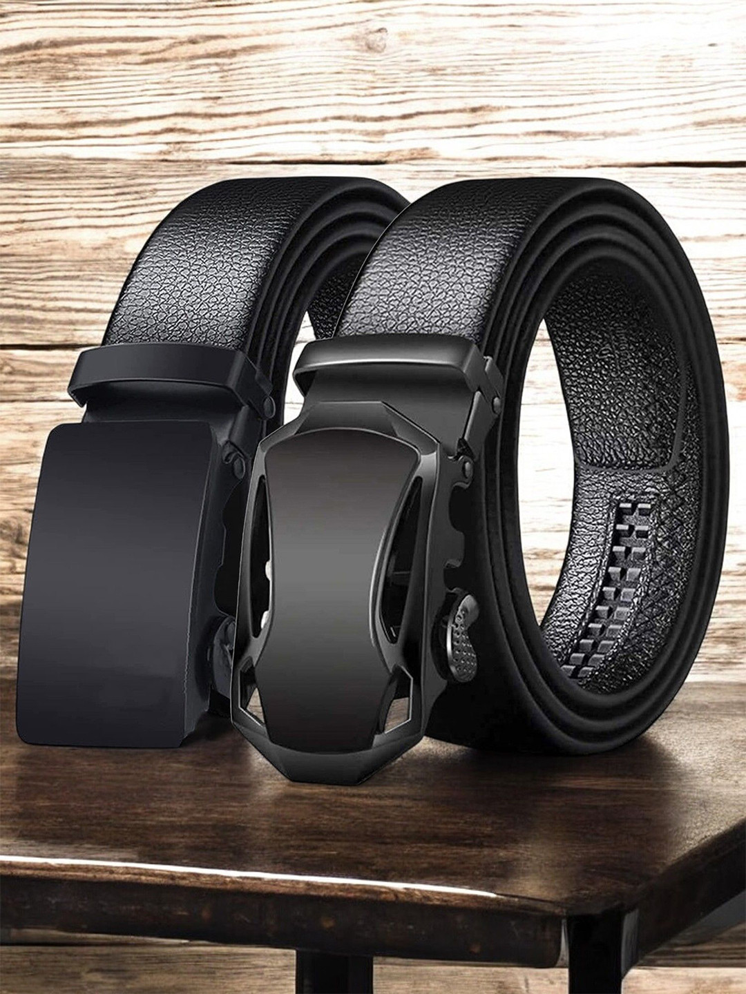 Buy The Roadster Lifestyle Co Men Set Of 2 Textured Leather Formal ...