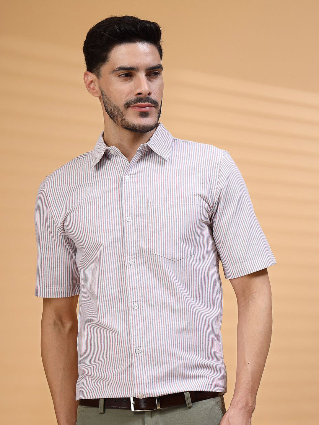 Buy Vanguard Men Comfort Opaque Striped Semiformal Shirt - Shirts for ...
