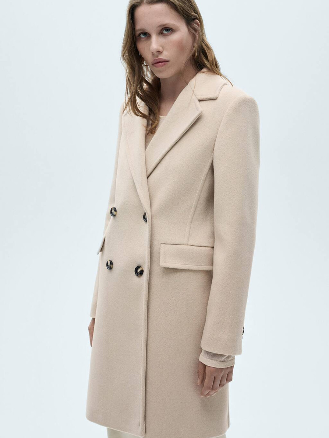 Buy MANGO Double Breasted Longline Overcoat - Coats for Women 30962215 ...