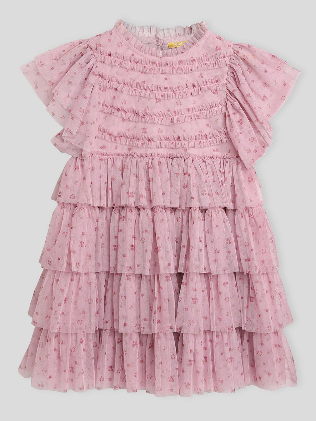 Buy Somersault Girls Print Flutter Sleeve A Line Cotton Dress - Dresses ...