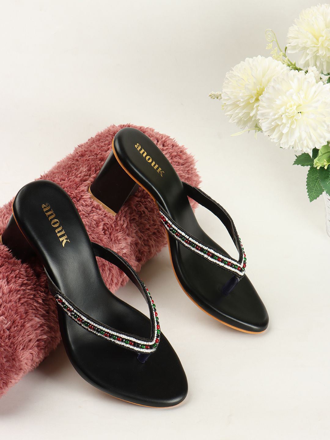 Buy Anouk Embellished Ethnic Block Heel Sandal - Heels for Women ...