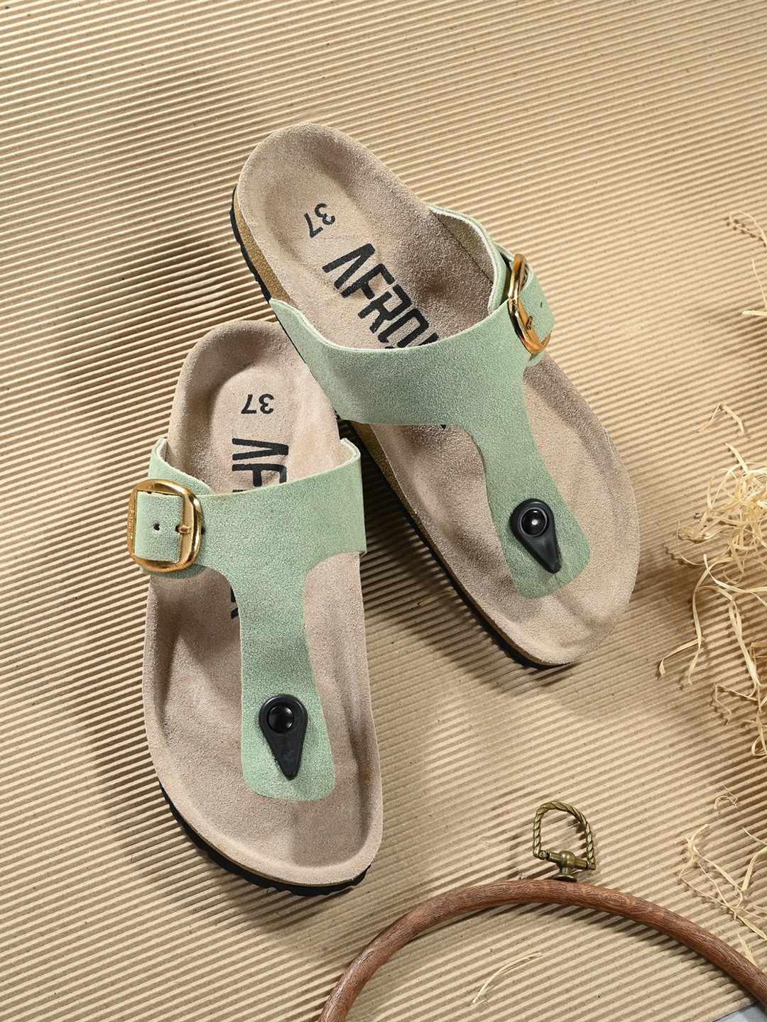 Buy AfroJack Women Buckle Detail T Strap Flats - Flats for Women ...